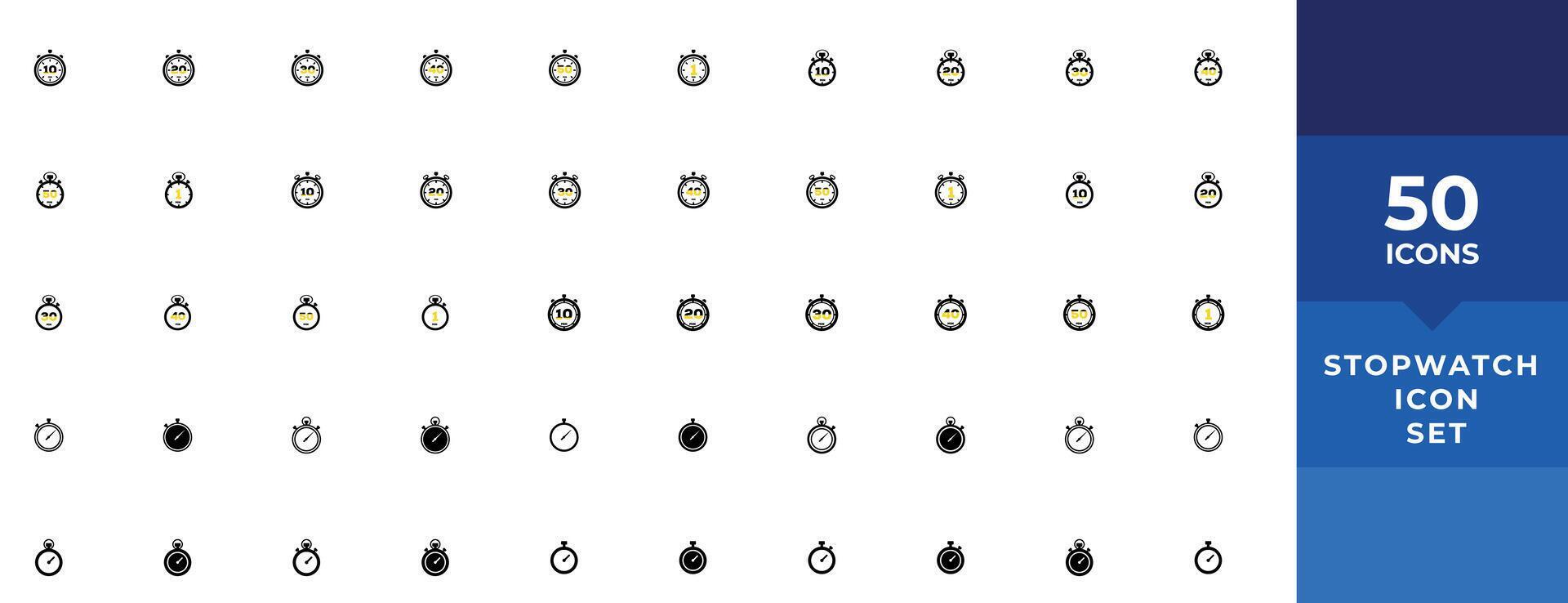 Timer Icon Set Stopwatch Timer Collection Timer Or Clock Symbol