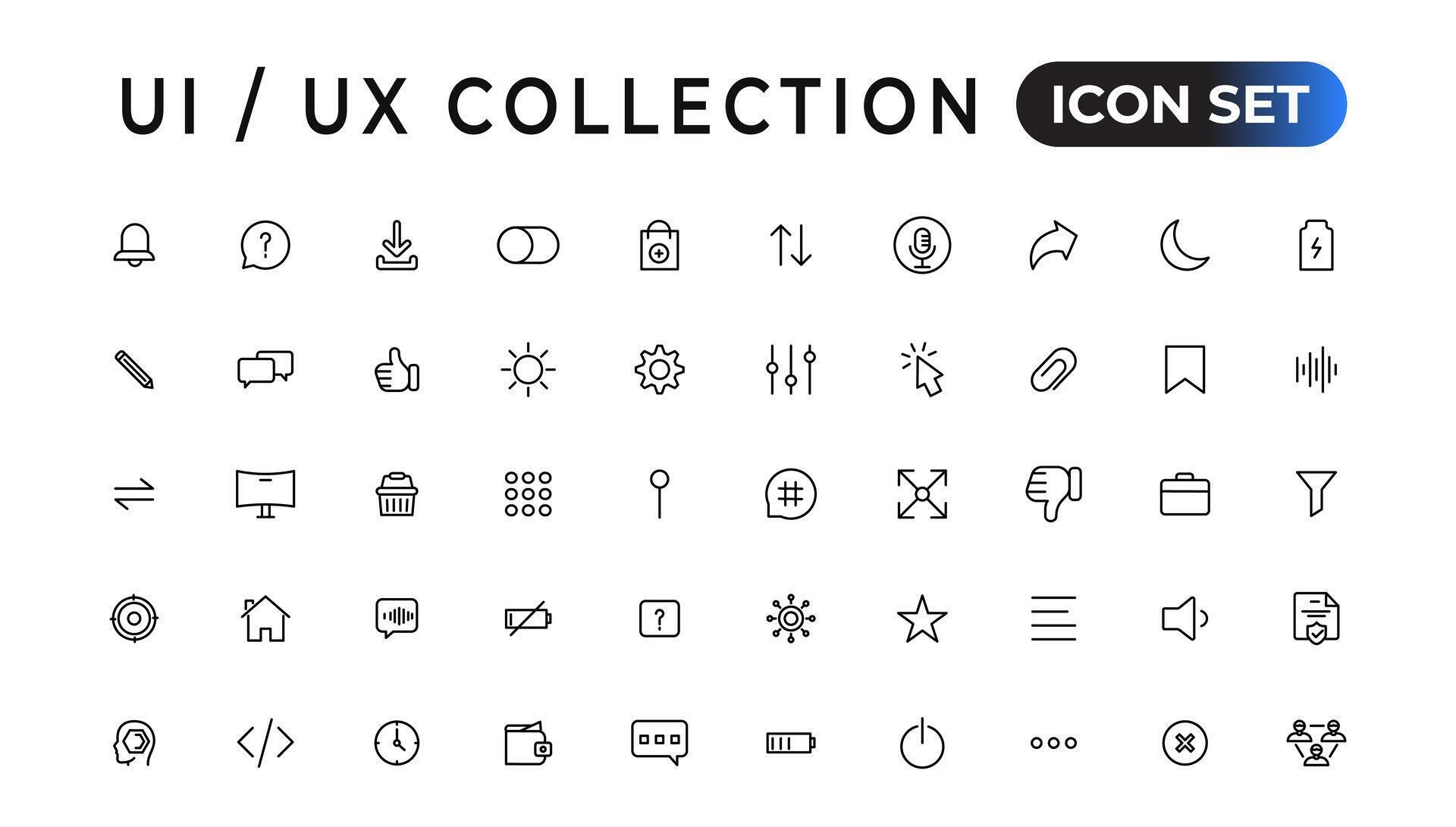 Mega Set Of Ui Ux Icon Set User Interface Iconset Collectionset Of Thin Line Web Icon Set