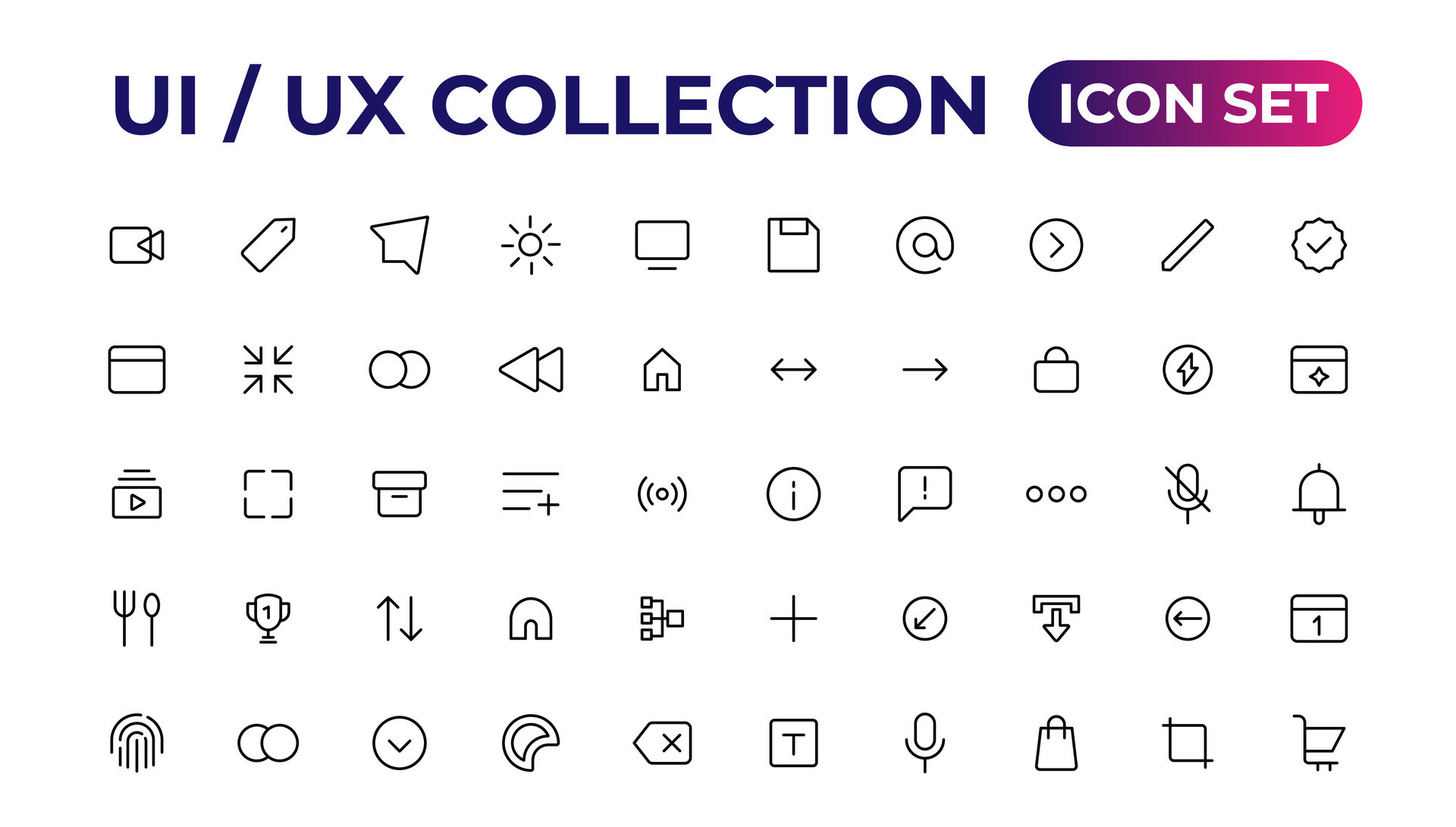 Ui ux icon set, user interface iconset collection. 42057491 Vector Art at Vecteezy