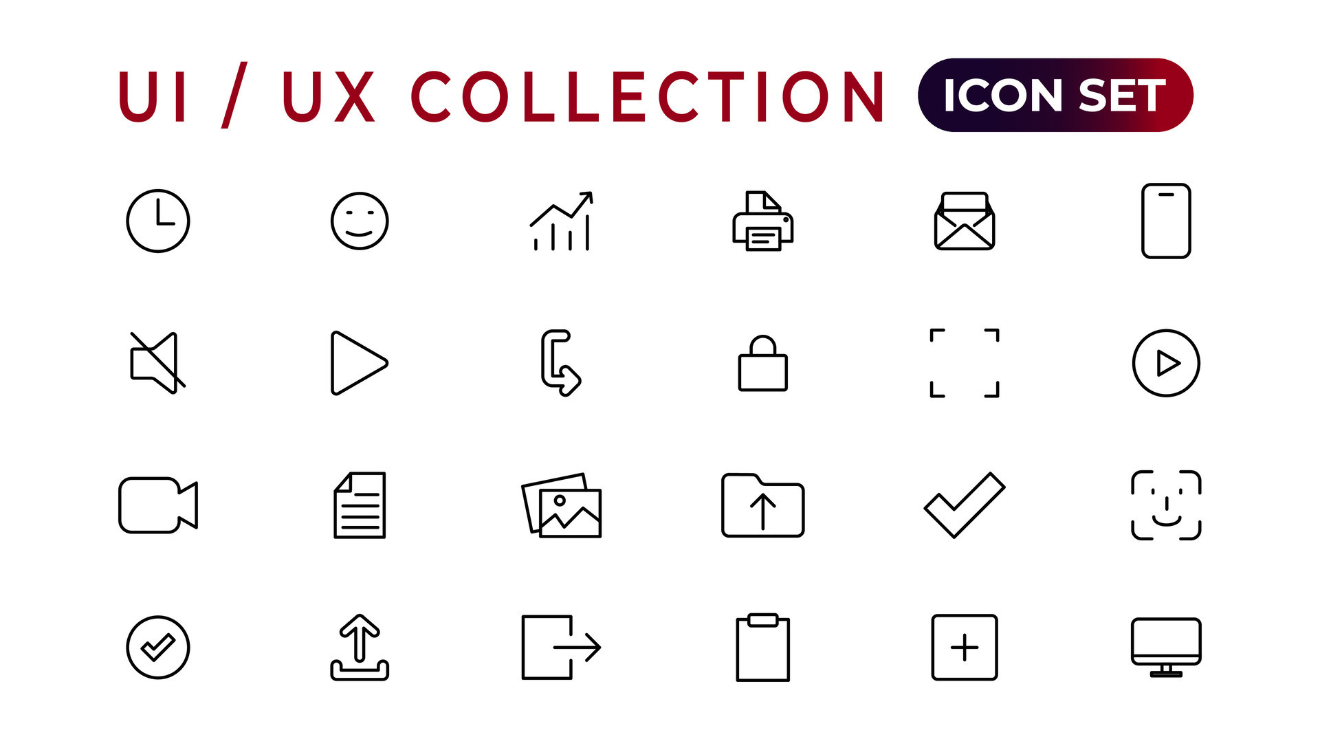 Mega set of ui ux icon set, user interface iconset collection.Set of thin line web icon set ...