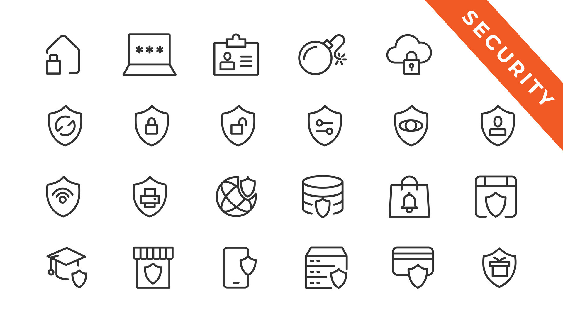 Security Set Of Web Icons In Line Style Cyber Security And Internet Protection Icons For Web