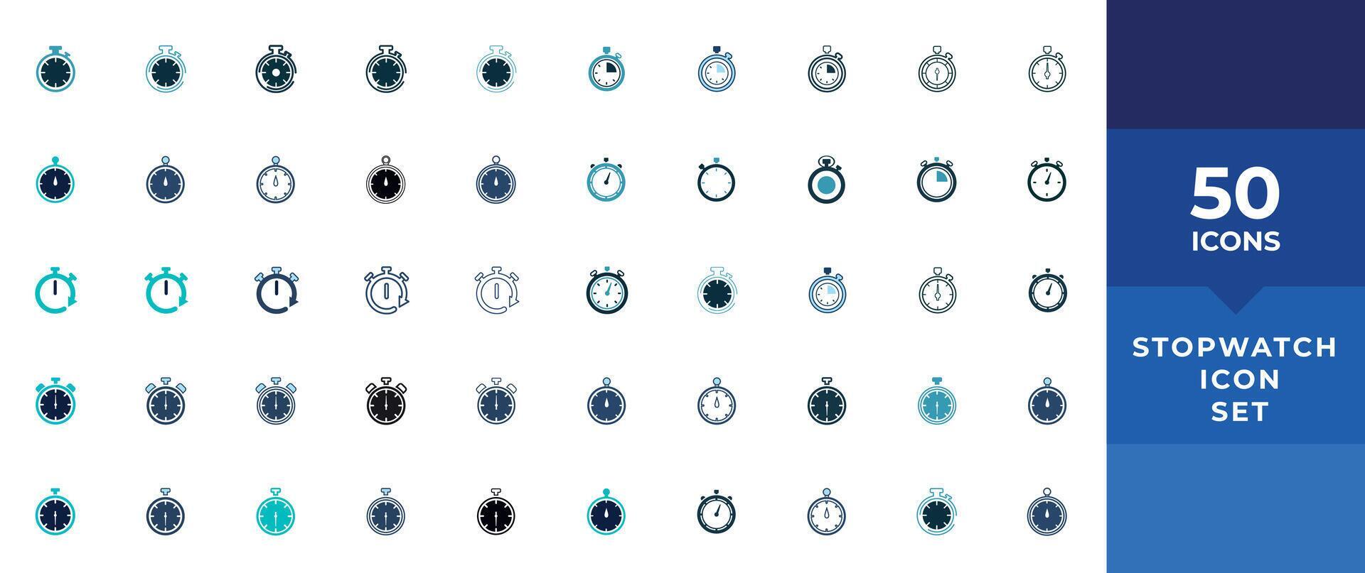 Timer Icon Set Stopwatch Timer Collection Timer Or Clock Symbol Countdown Circle Clock