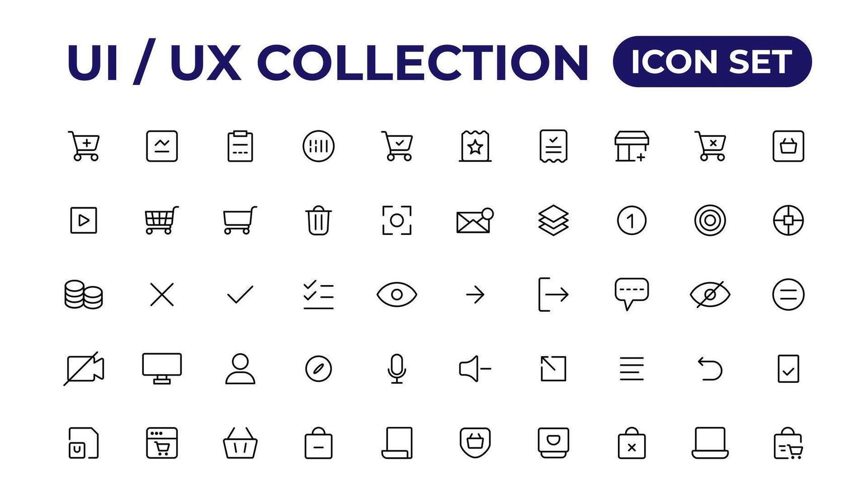 Ui ux icon set, user interface iconset collection. 42057942 Vector Art at Vecteezy