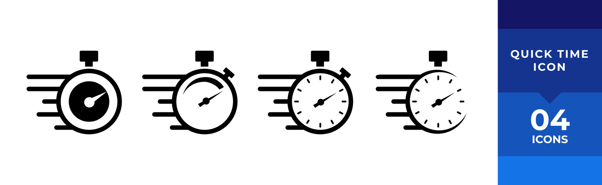 Timer Icons Set Quick Time Or Deadline Icon Express Service Symbol Countdown Timer And