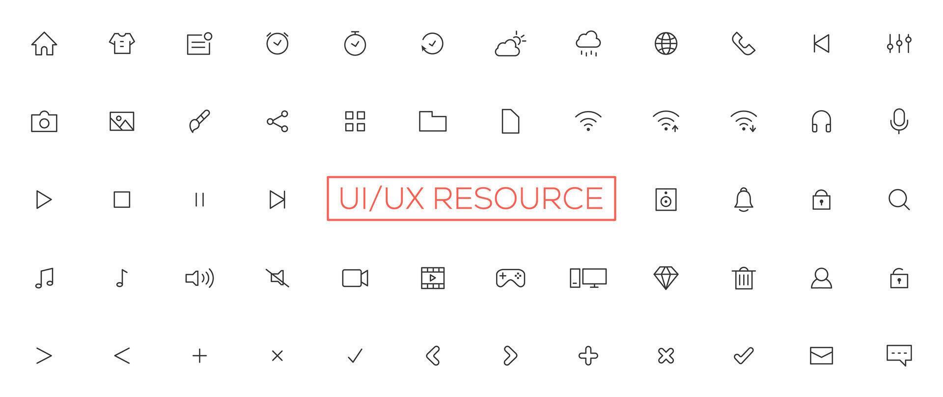 Minimalist and simple looking ui icons set for dark, light mode ...