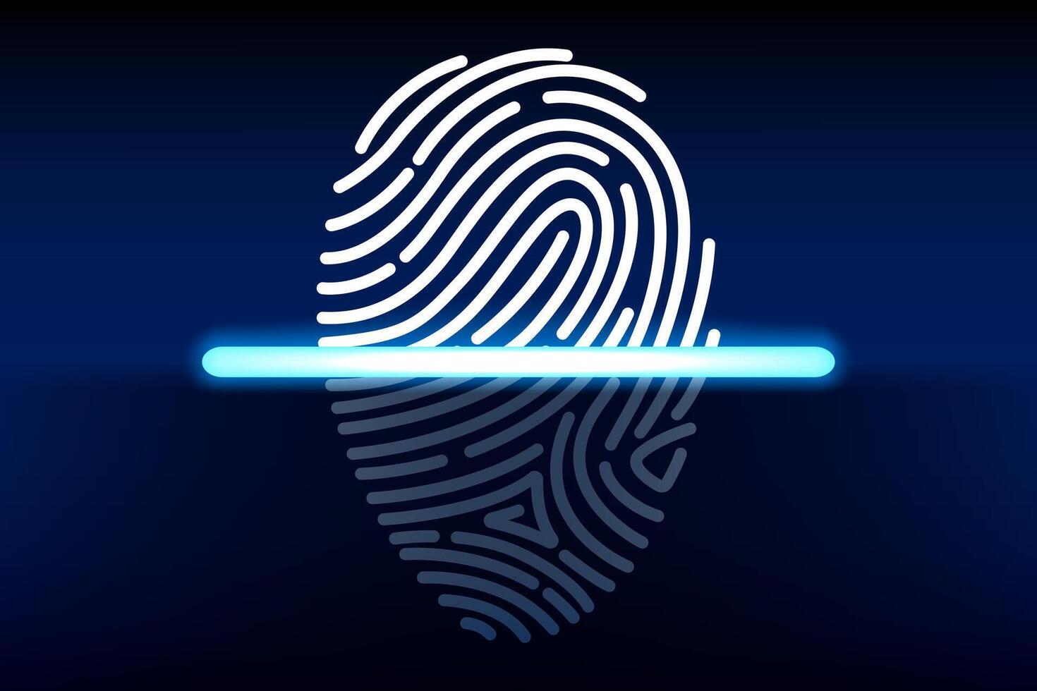 Fingerprint Scanning Identification System Biometric Authorization Vector Illustration