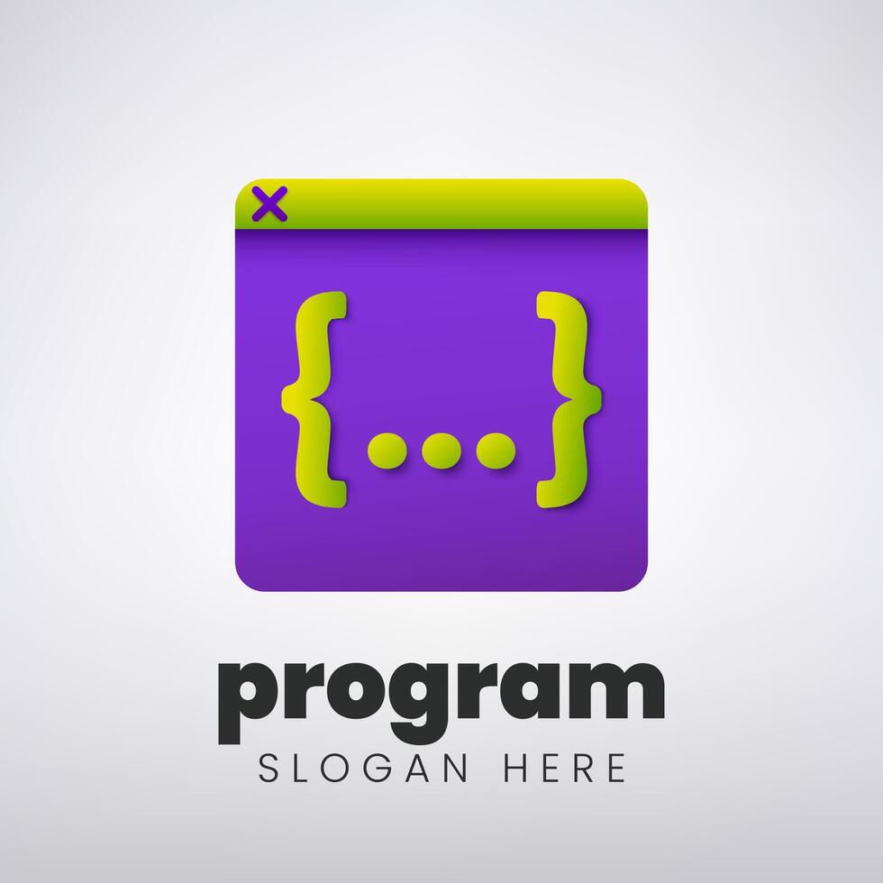 Program Logo Design, Creative Coding Concept, Vector Illustration ...