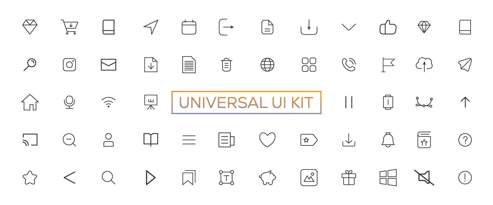 Minimalist And Simple Looking Ui Icons Set For Dark Light Mode