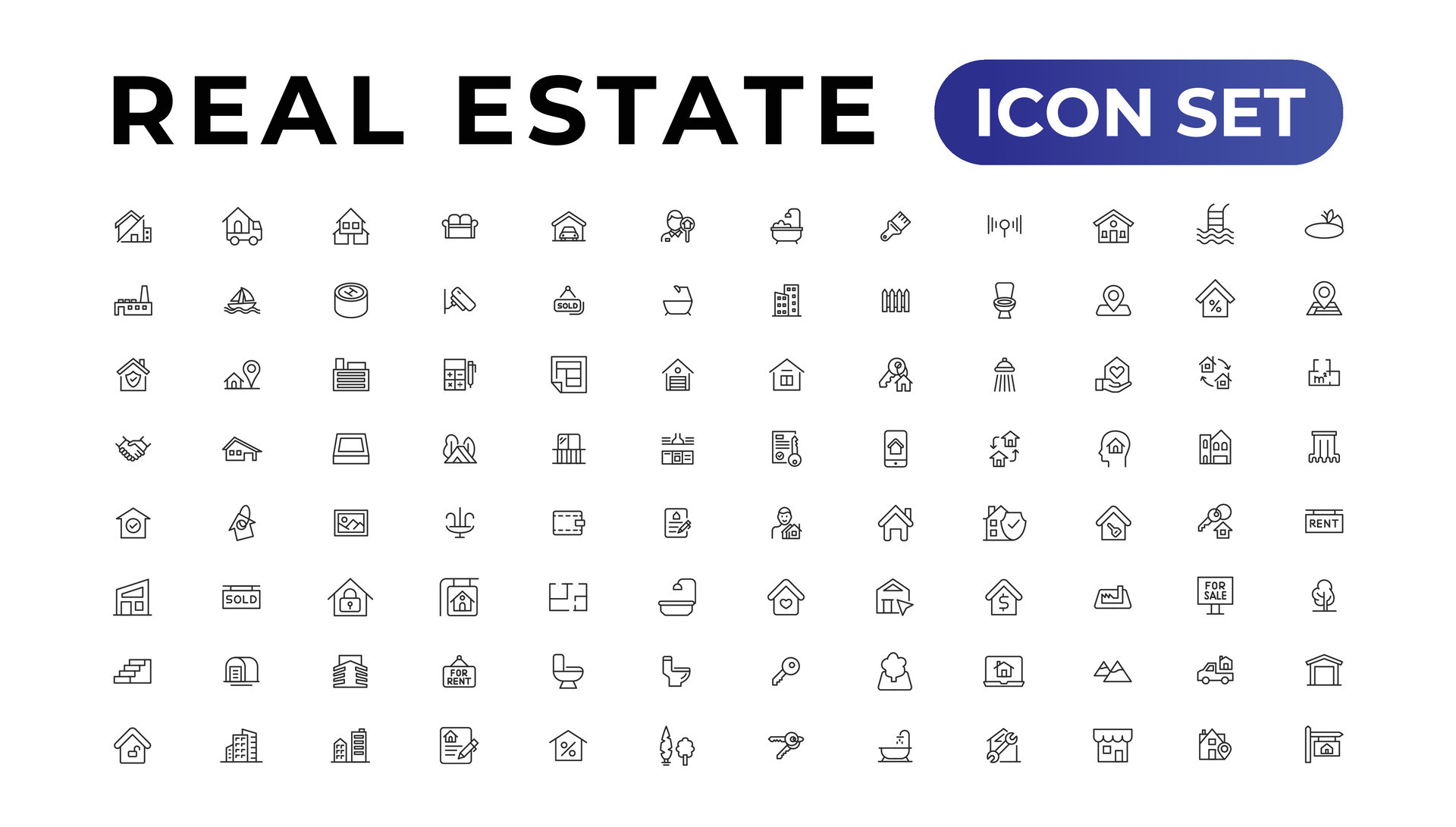 Real Estate minimal thin line web icon set. Included the icons as ... Real Estate minimal thin line web icon set. Included the icons as ...