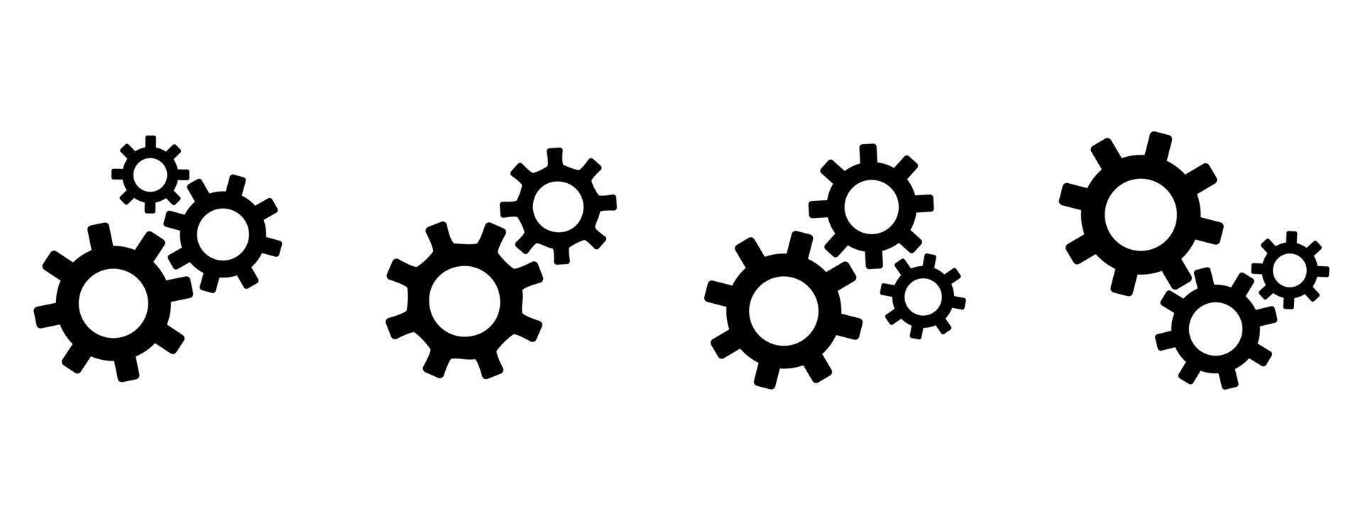 Settings Icon In Different Style Vector Illustration Two Colored And Black Settings Vector