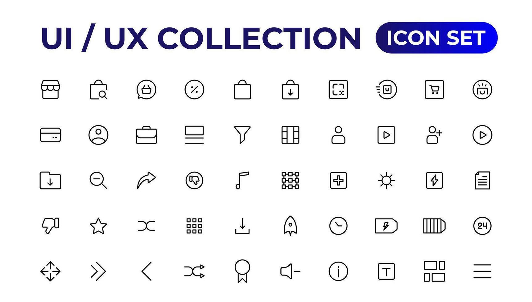 Ui ux icon set, user interface iconset collection. 42059316 Vector Art at Vecteezy