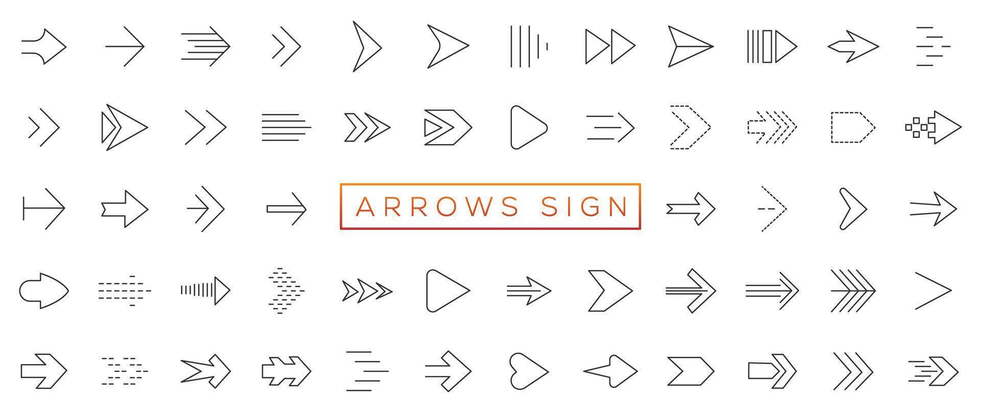 Set Arrow Icons Collection Different Arrows Sign Set Different Cursor Arrow Direction Symbols