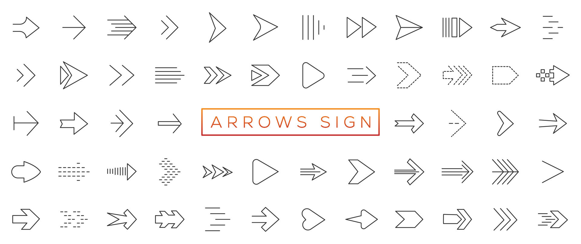Set Arrow Icons Collection Different Arrows Sign Set Different Cursor