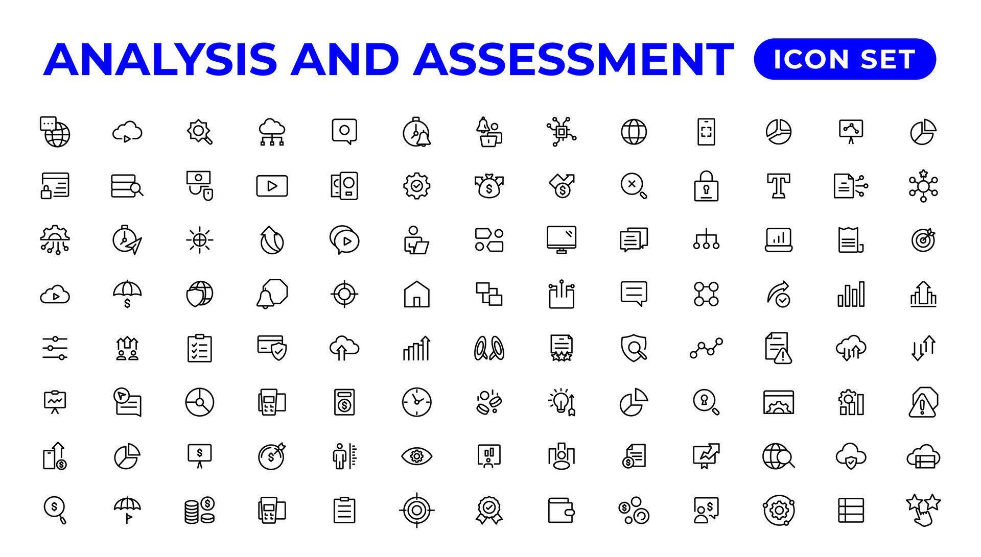 Analysis And Assessment Line Icons Collectionthin Outline Icons Pack 42059412 Vector Art At