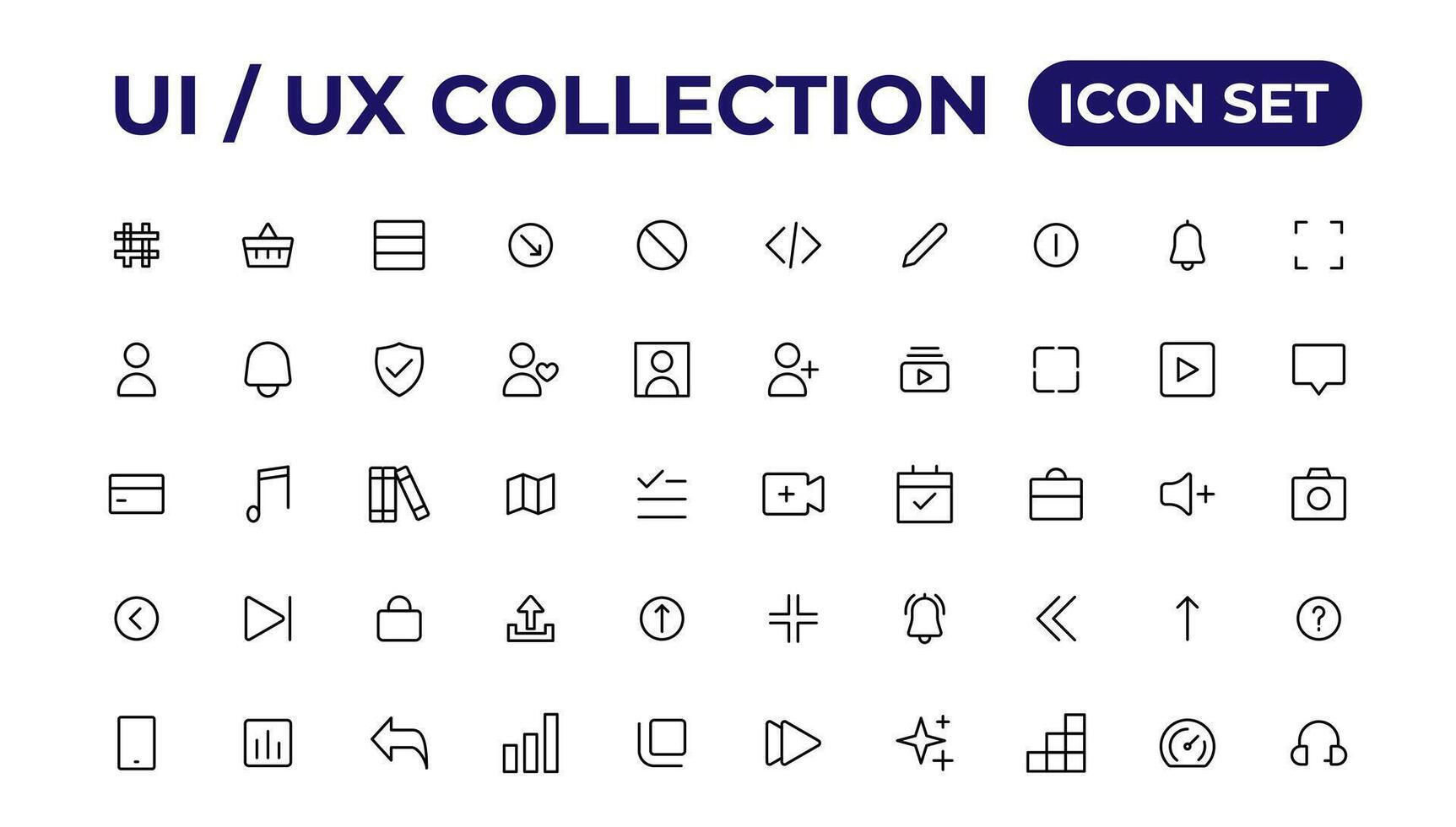 Ui ux icon set, user interface iconset collection. 42059606 Vector Art at Vecteezy