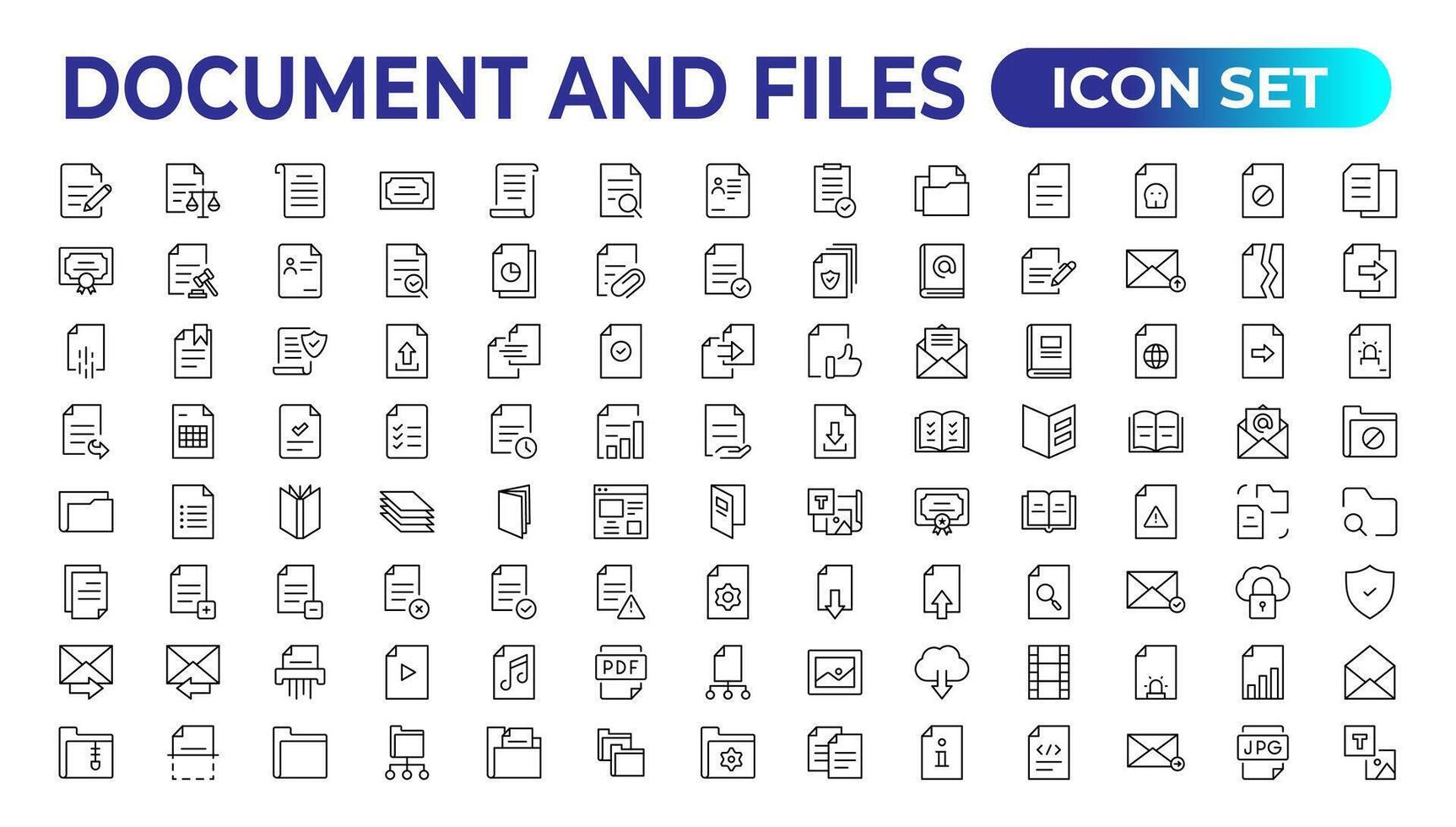 Set of file and document Icons. Simple line art style icons pack. Vector illustration. 42059623 ...