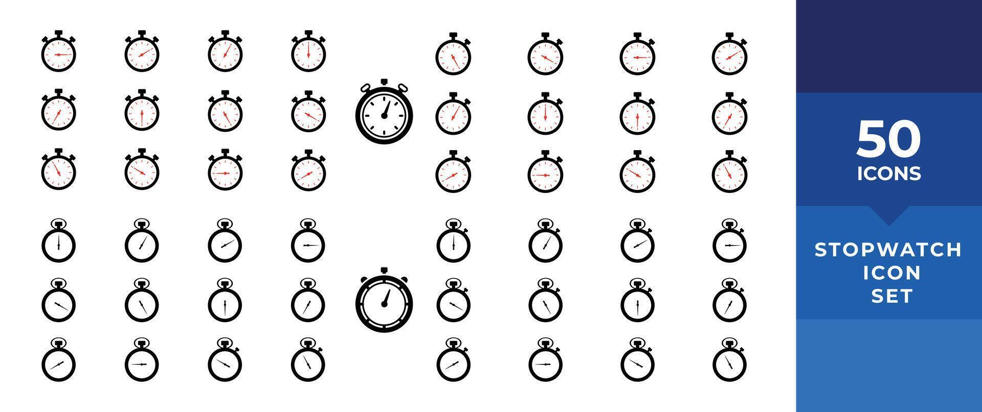 Timer Icon Set Stopwatch Timer Collection Timer Or Clock Symbol