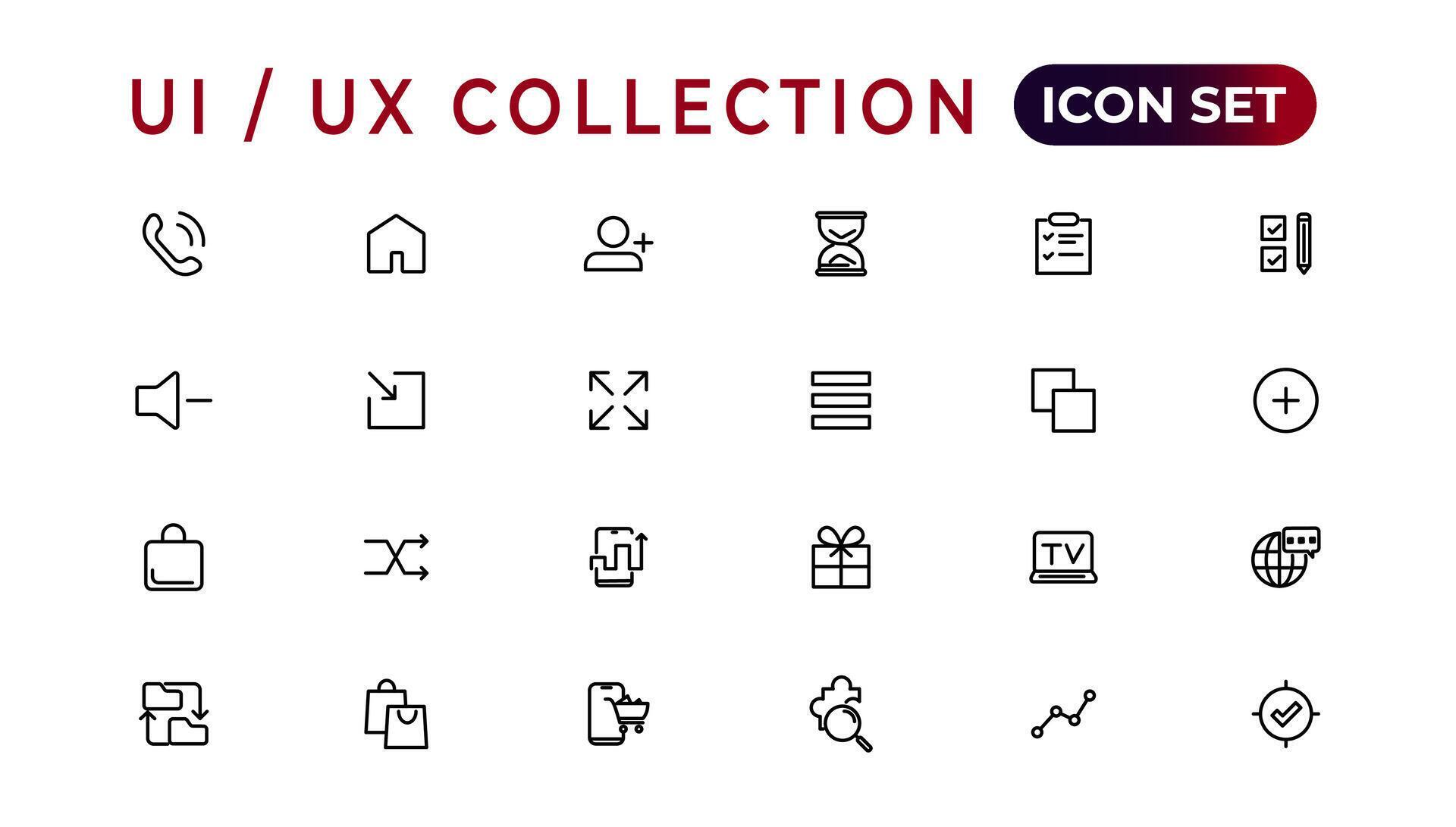 Mega Set Of Ui Ux Icon Set User Interface Iconset Collectionset Of Thin Line Web Icon Set