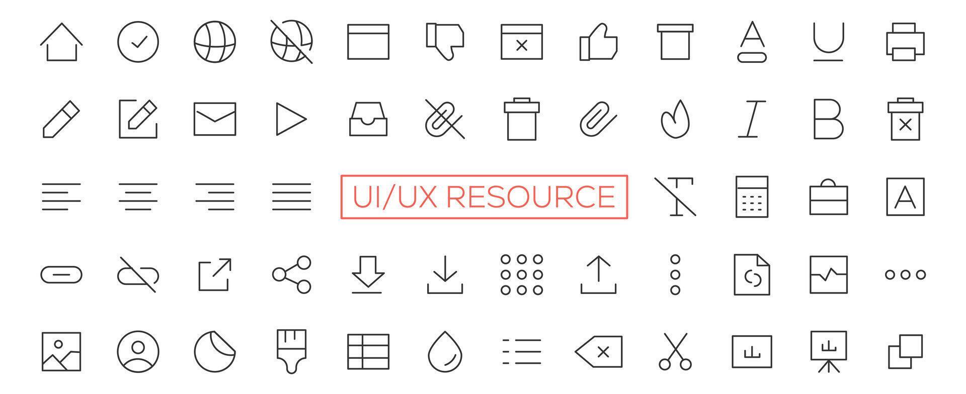 Minimalist and simple looking ui icons set for dark, light mode ...