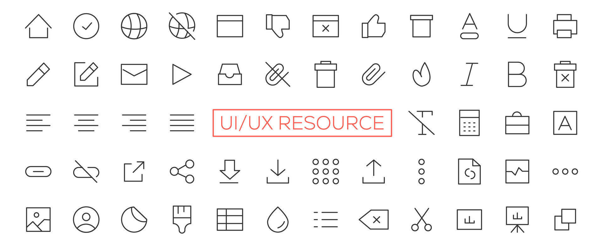 Minimalist and simple looking ui icons set for dark, light mode ...