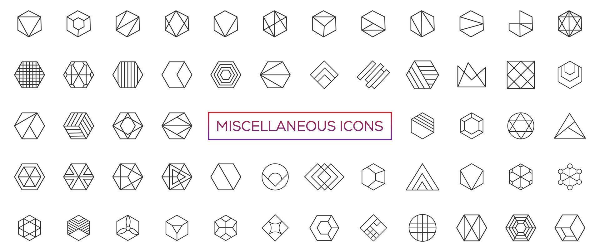 Miscellaneous Icons Thin Line Web Icon Set Outline Icons Collection Simple Vector