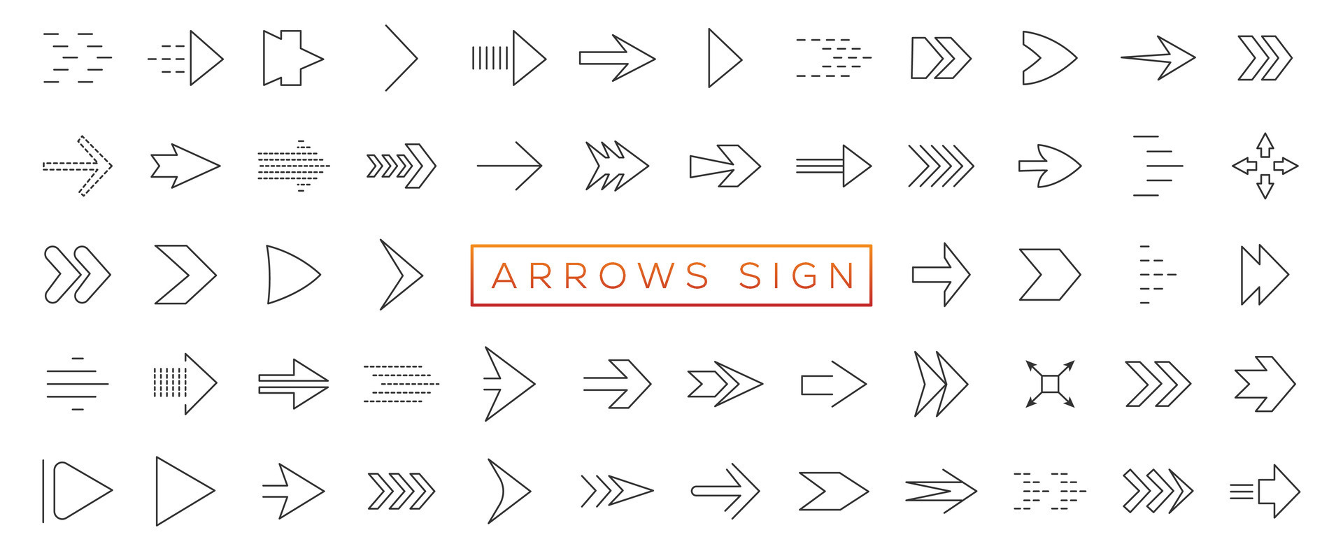 Set Arrow Icons Collection Different Arrows Sign Set Different Cursor Arrow Direction Symbols