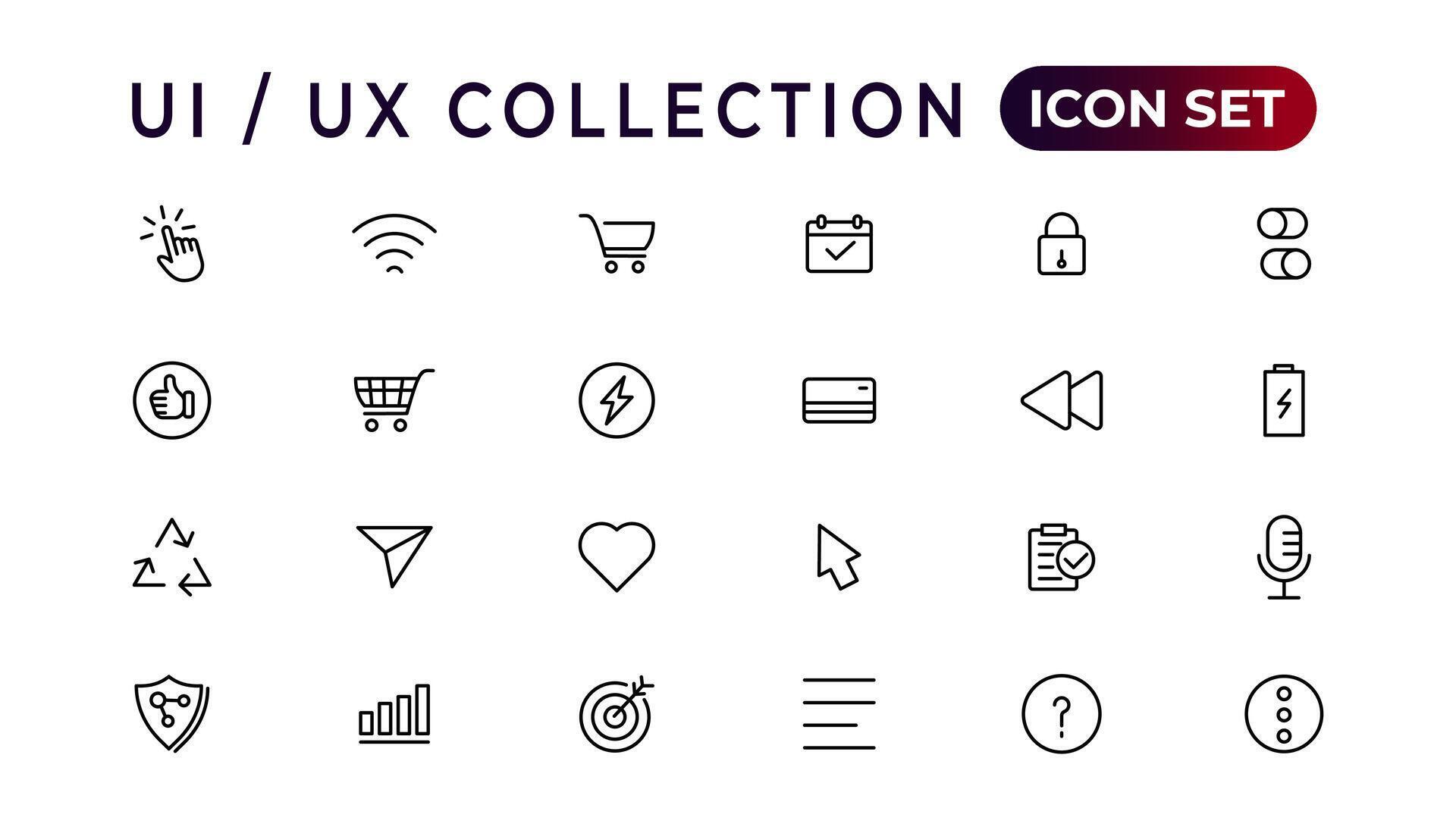 Mega Set Of Ui Ux Icon Set User Interface Iconset Collectionset Of Thin Line Web Icon Set