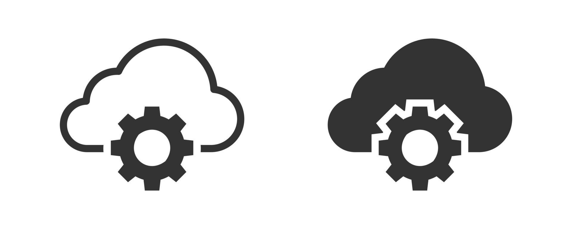 Cloud gear icon. Vector illustration. 42060110 Vector Art at Vecteezy
