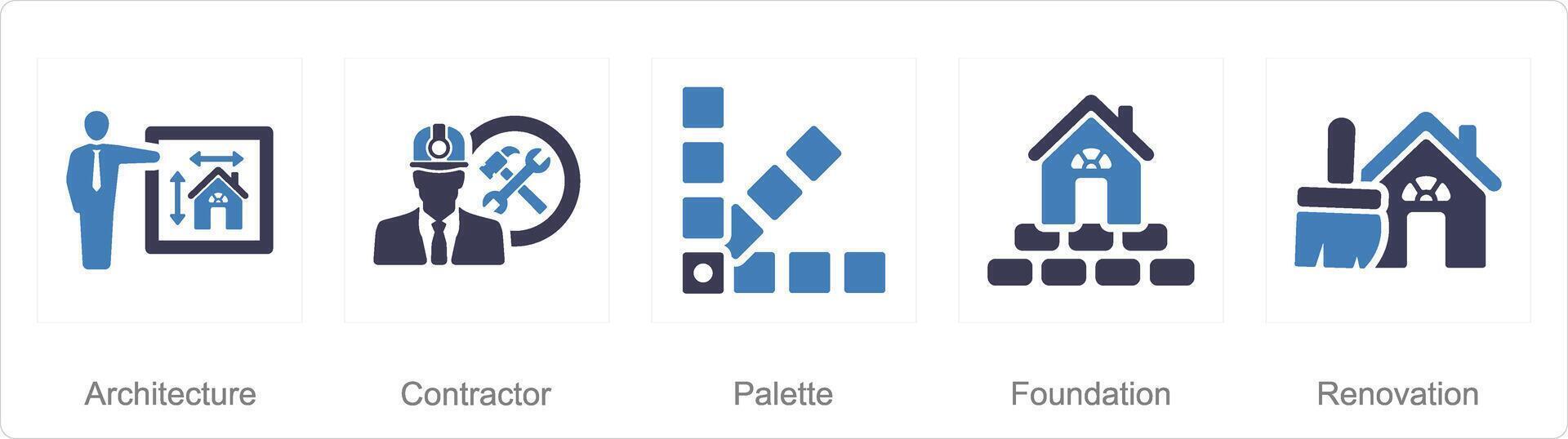 A set of 5 Build icons as architecture, contractor, palette 42062811 ...