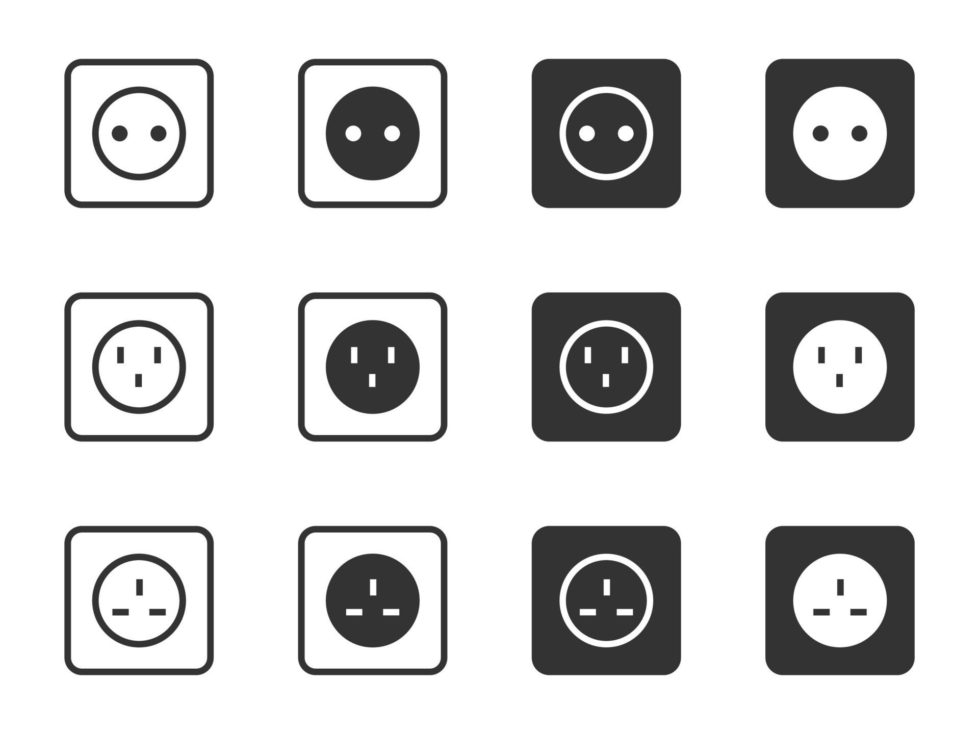 Socket icon set. Vector illustration. 42065105 Vector Art at Vecteezy