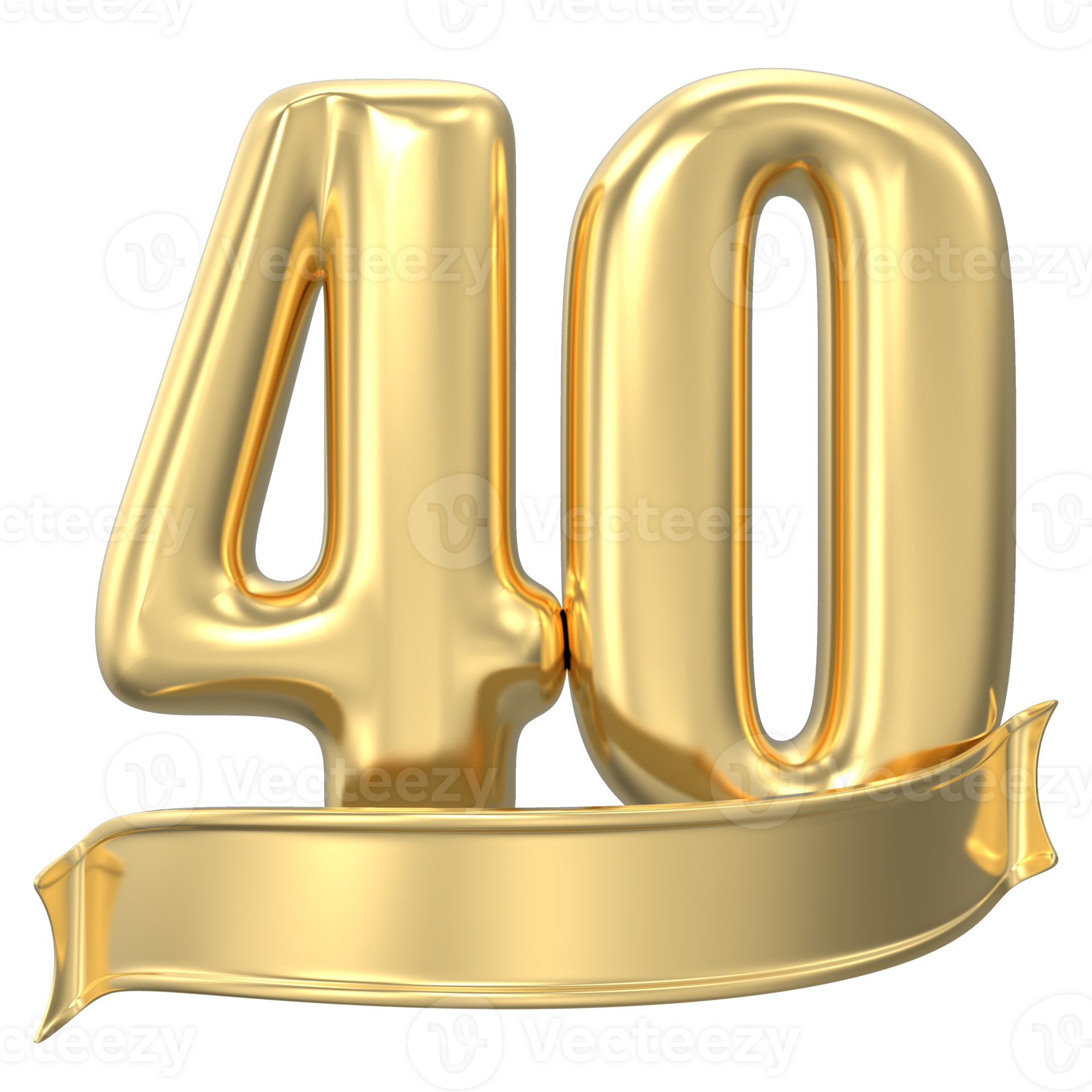 Anniversary 40 gold 3d numbers 42069126 PNG