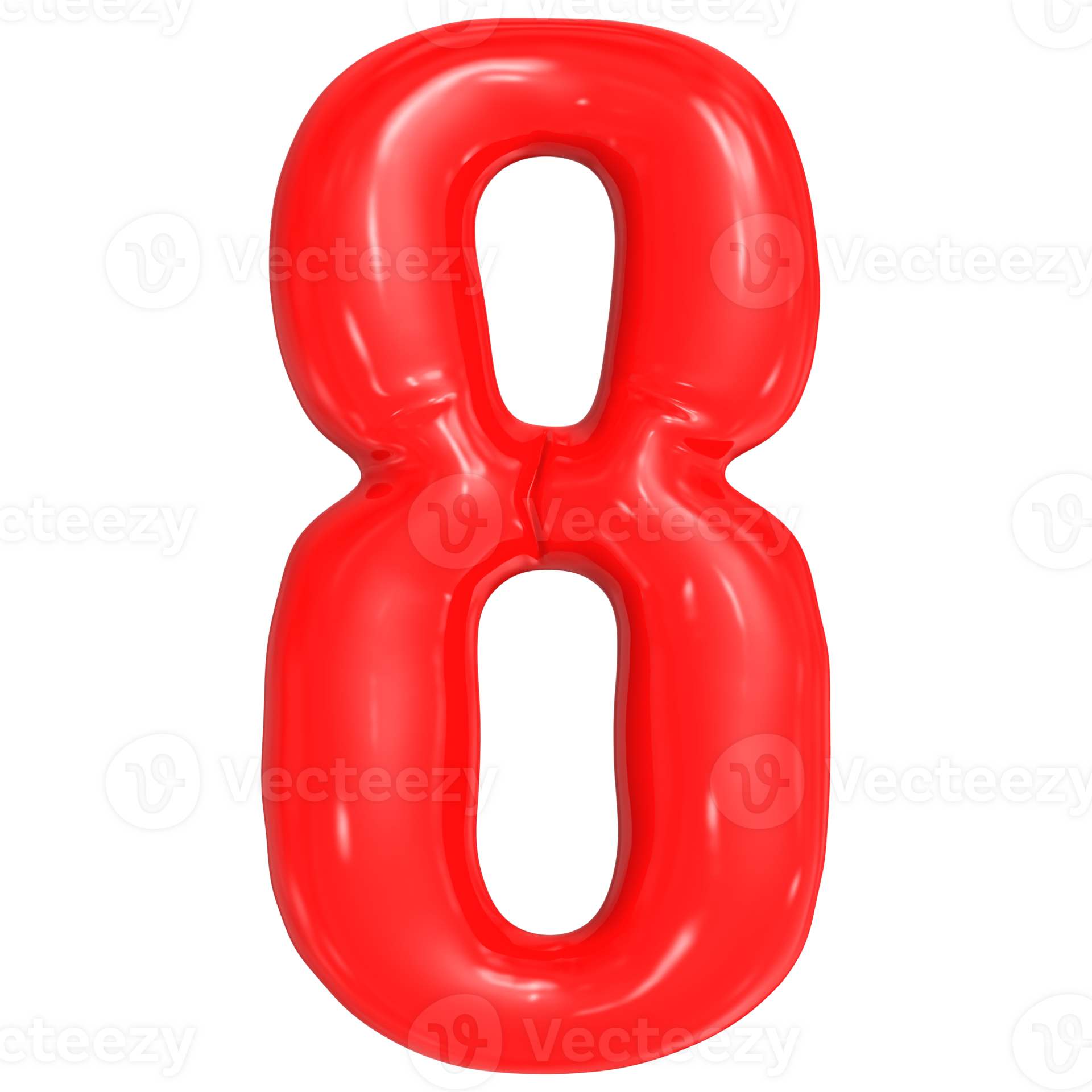 Number 8 Red Balloon 3D 42069364 PNG