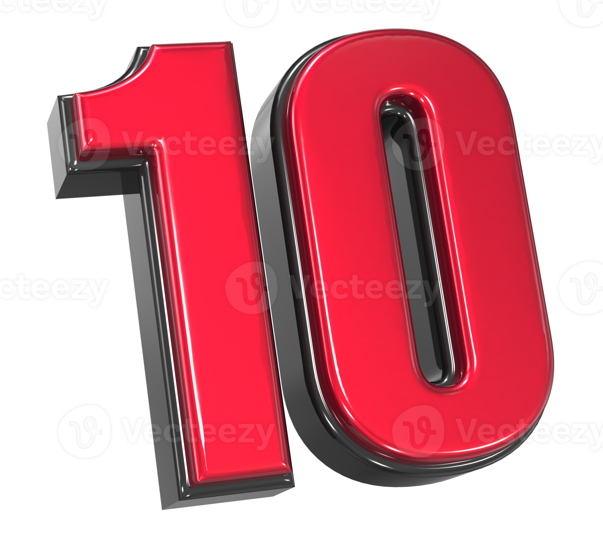 Number 10 3d Render 42069398 Png