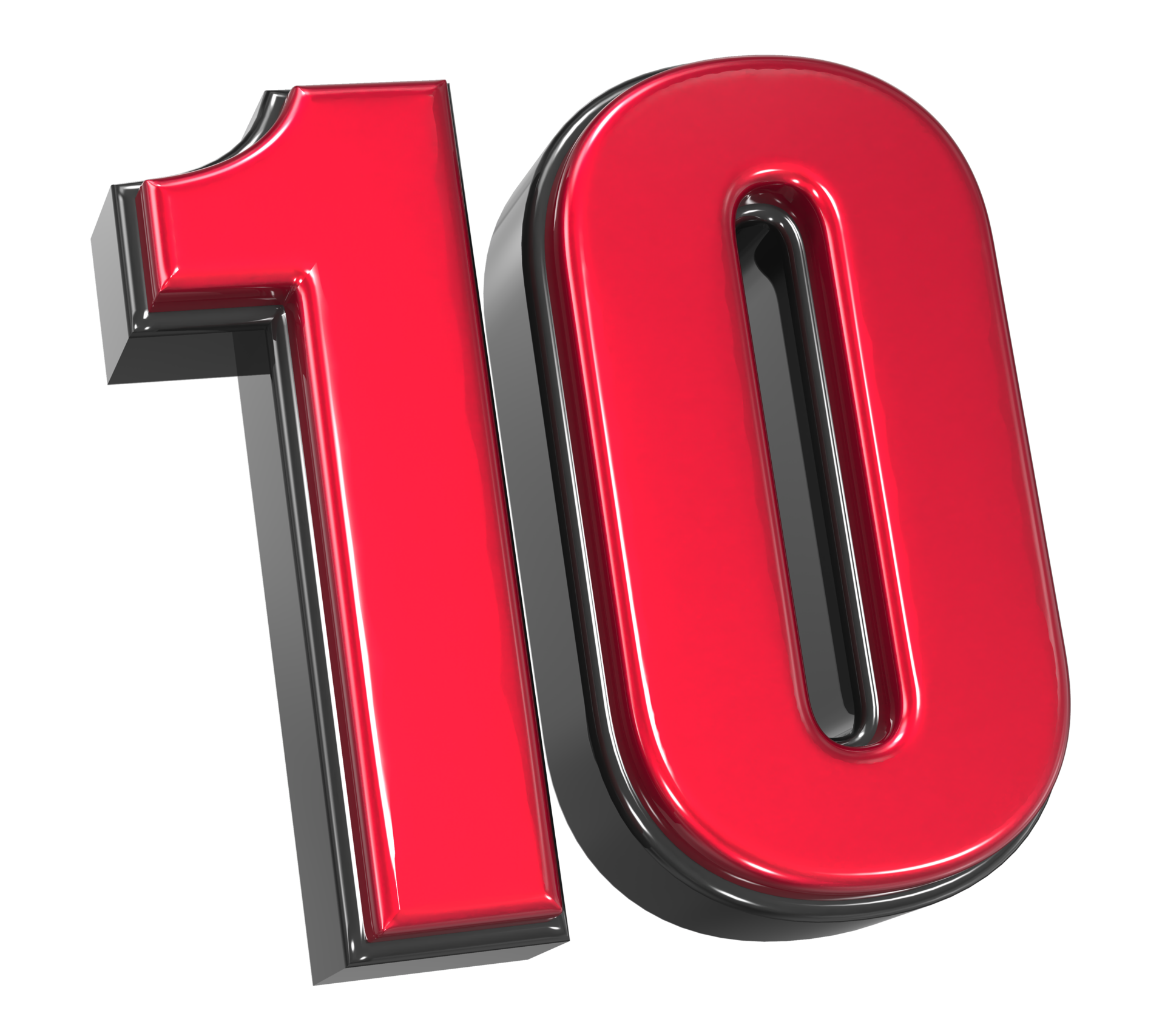 Number 10 3D Render 42069398 PNG