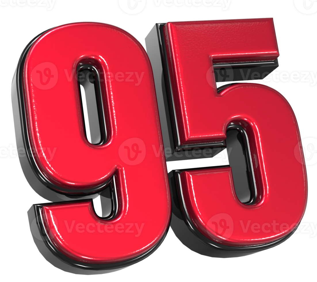 Number 95 3D Render 42069411 PNG