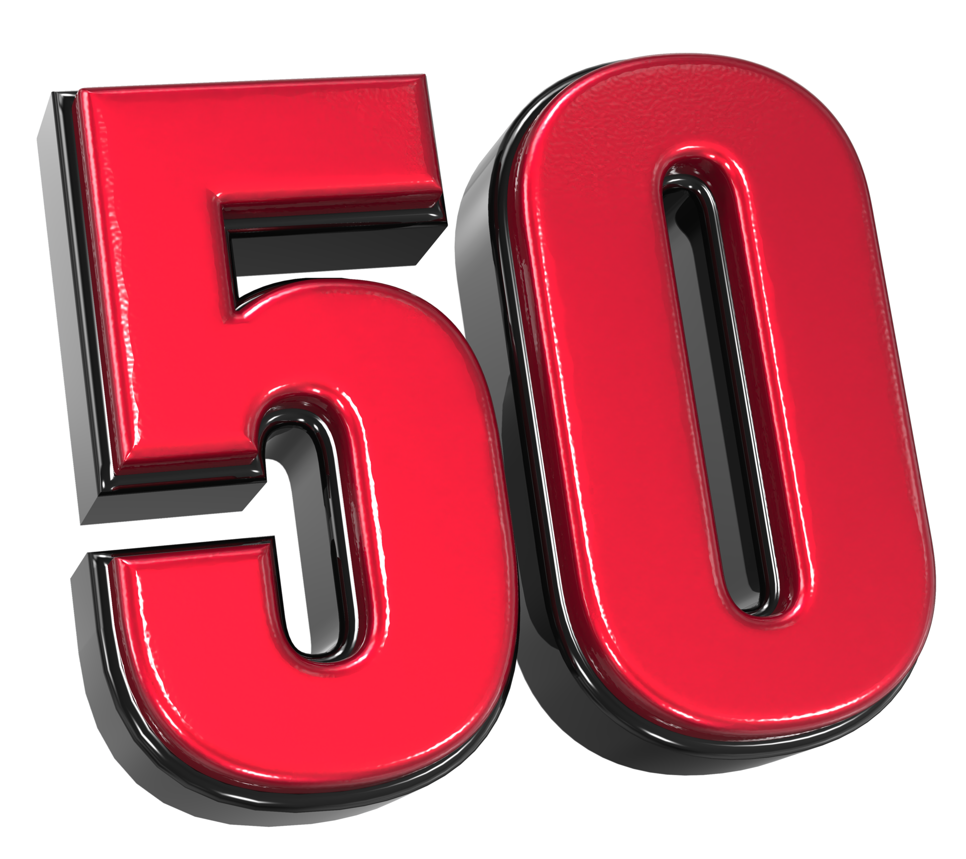Number 50 3D Render 42069462 PNG