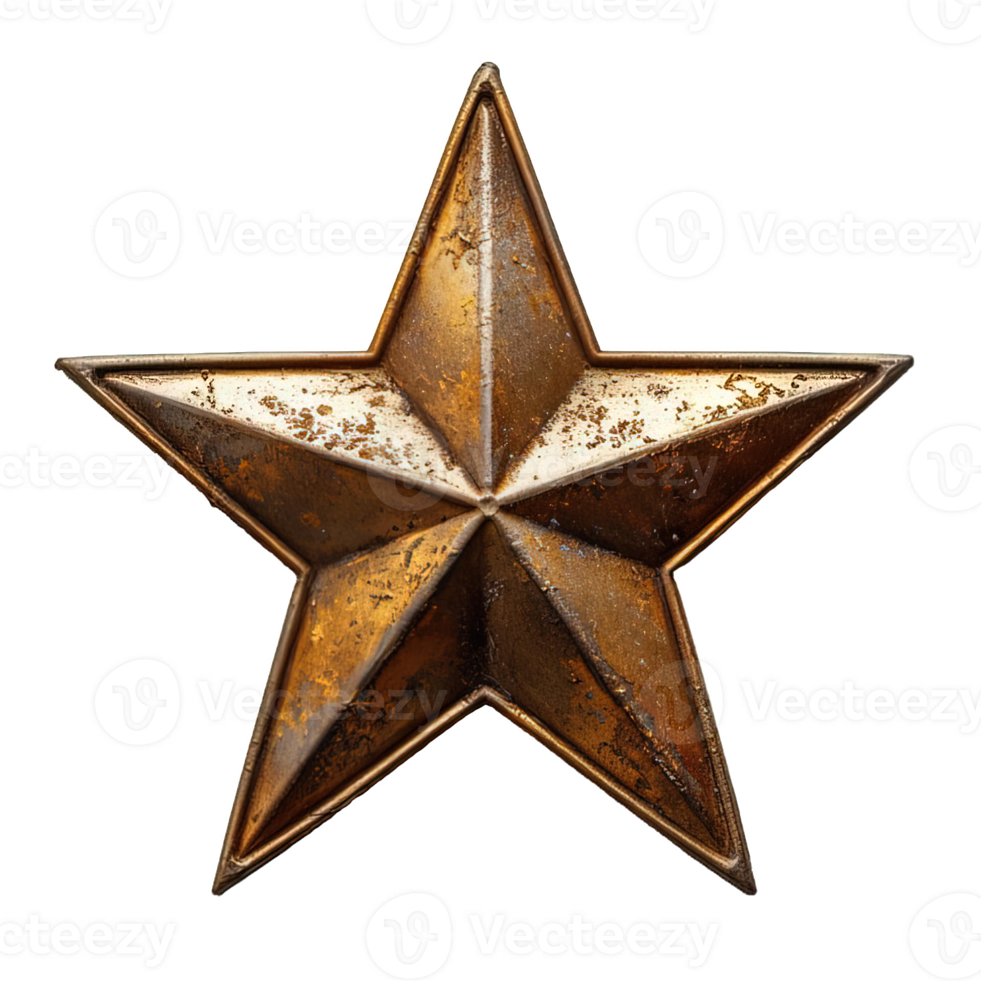 AI generated three gold star shape isolated on transparent background ,generative ai 42071119 PNG