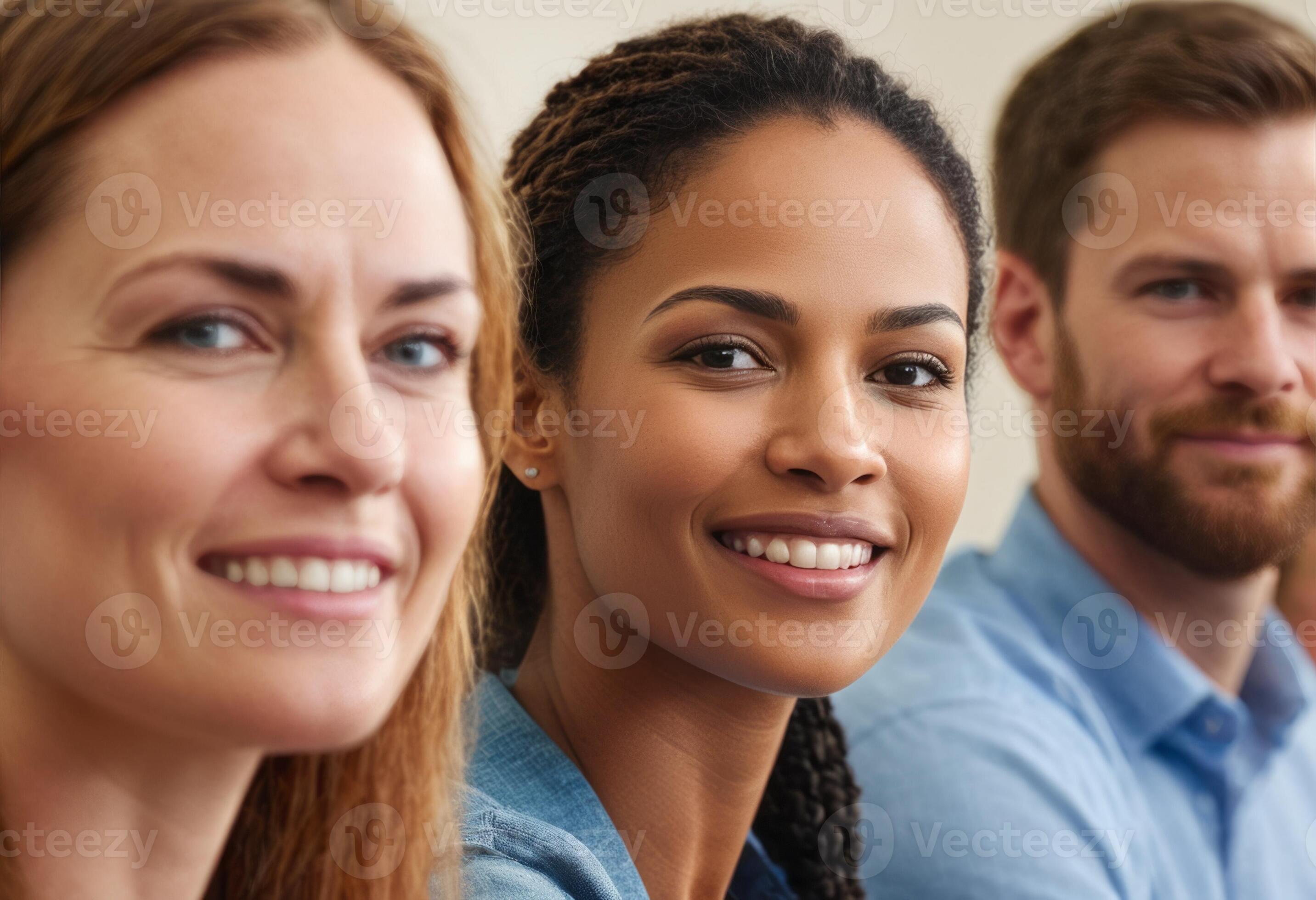 AI Generated A friendly professional team works together in an office, collaboration and ...