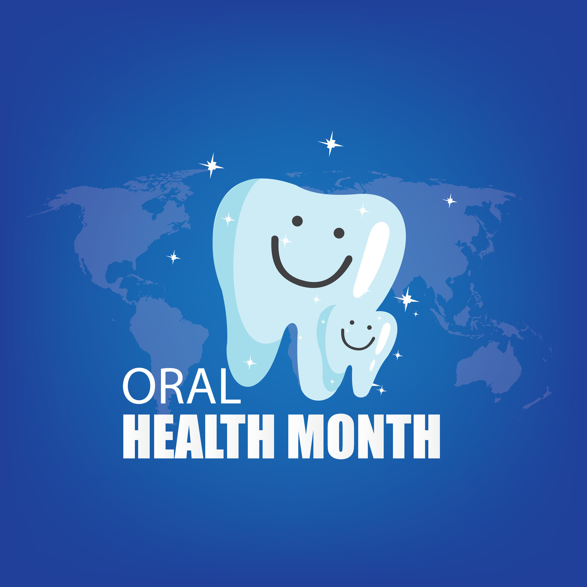 Vector illustration design. Oral Health Month. Simple and Elegant ...