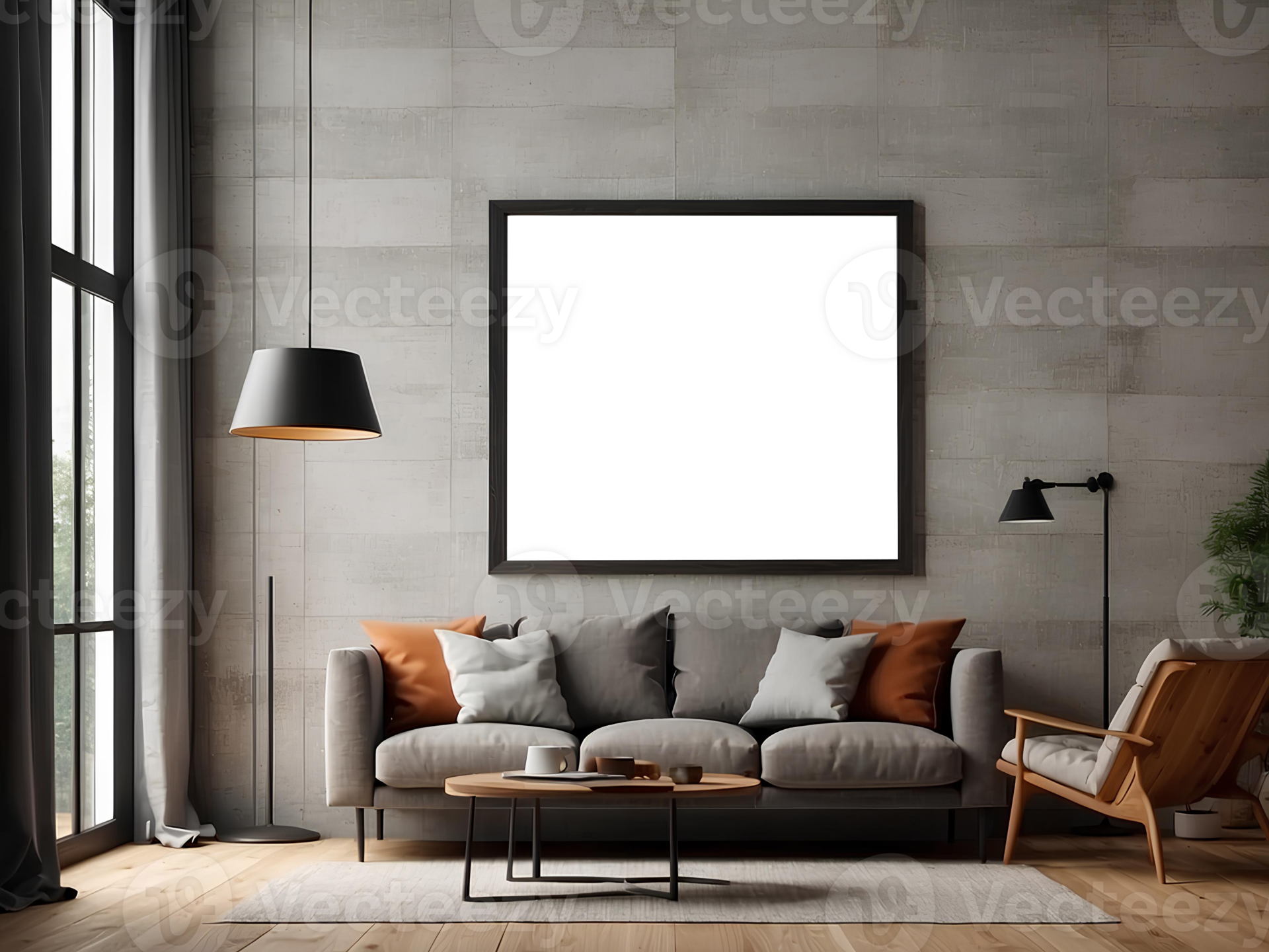 AI Generated Minimalist interior mockup highlighting simplicity AI generation 42074528 PNG