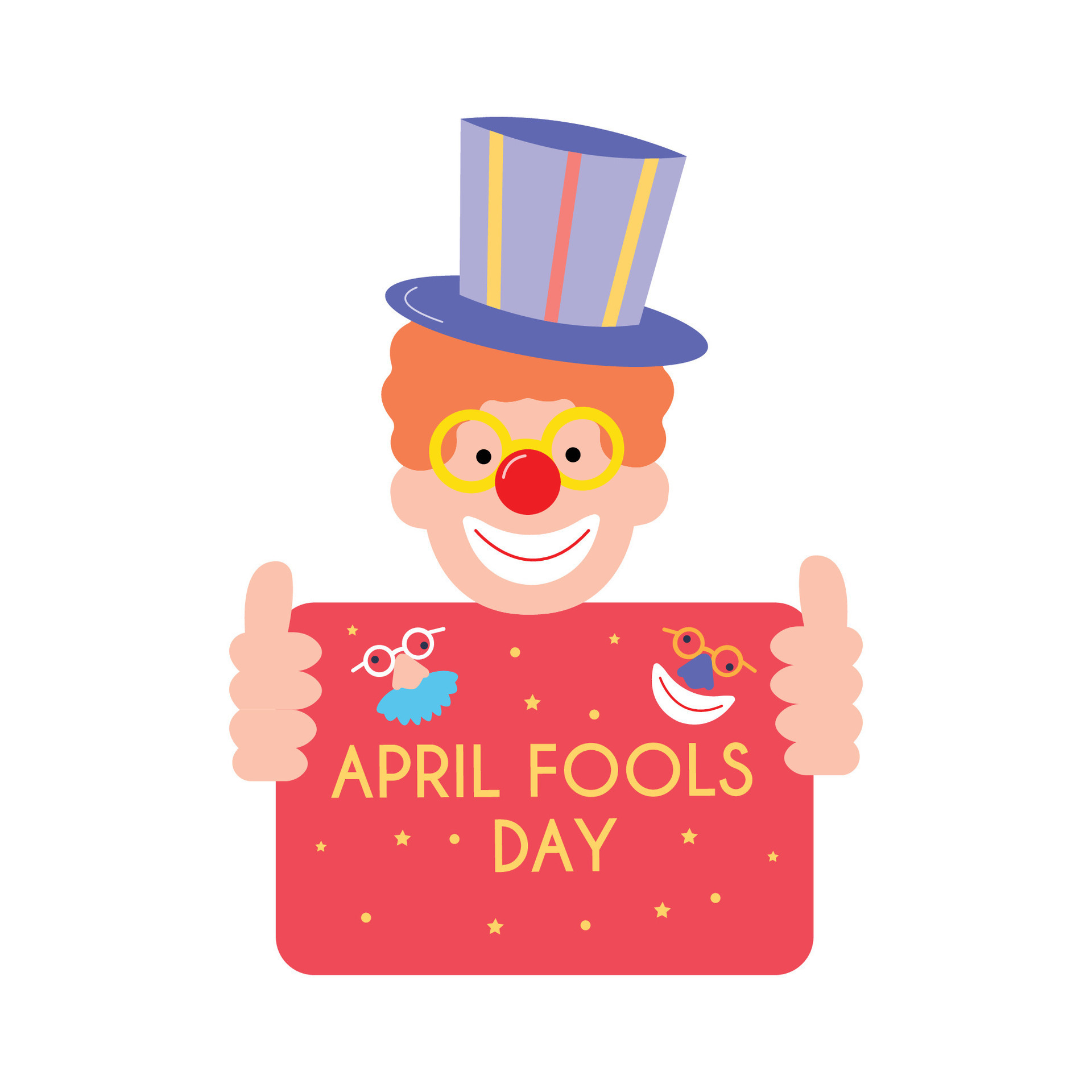 happy april fools day illustration clown concept surprise and comedy ...