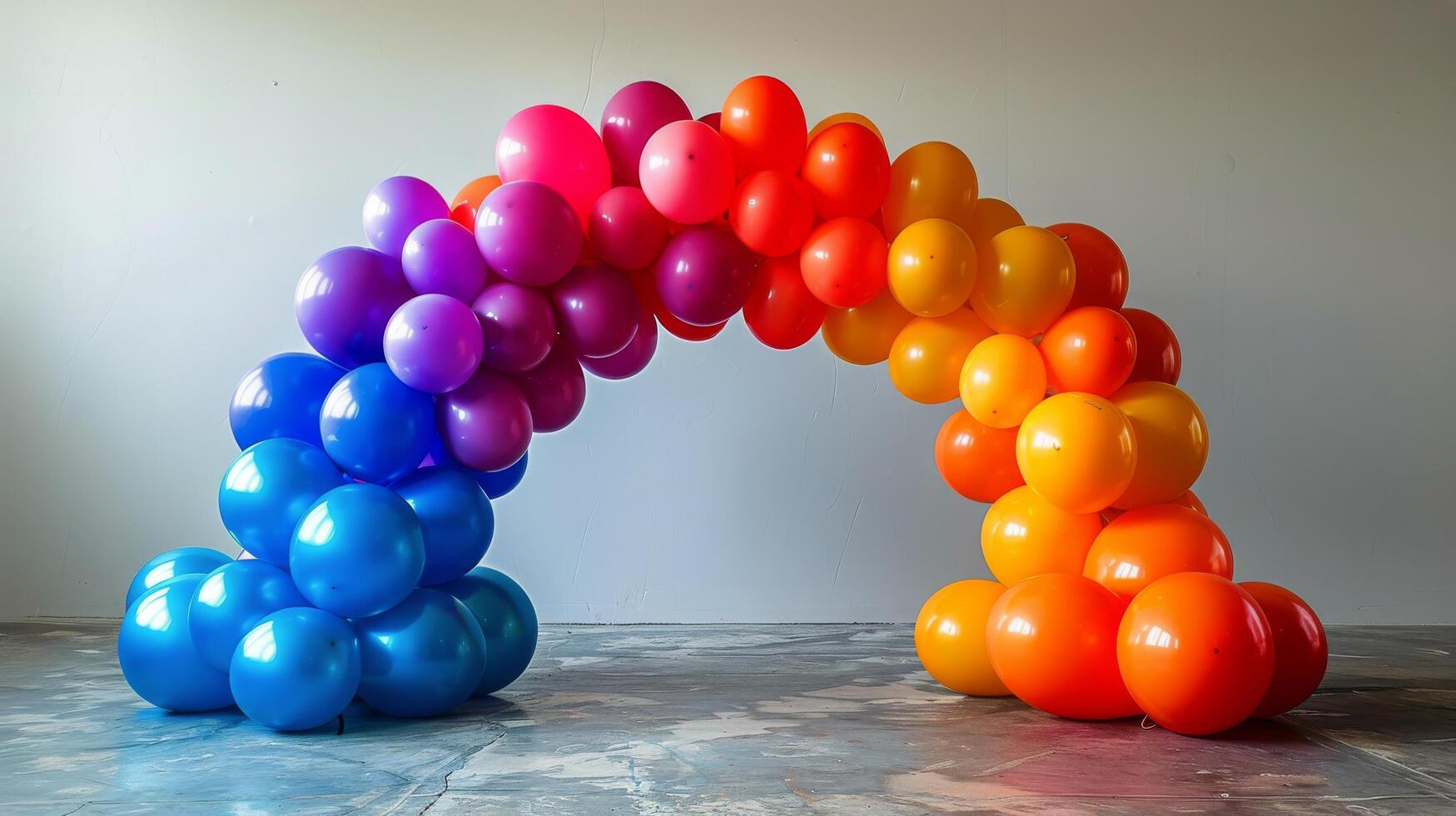 AI generated Rainbow Colored Arch Constructed With Balloons 42106491 ...