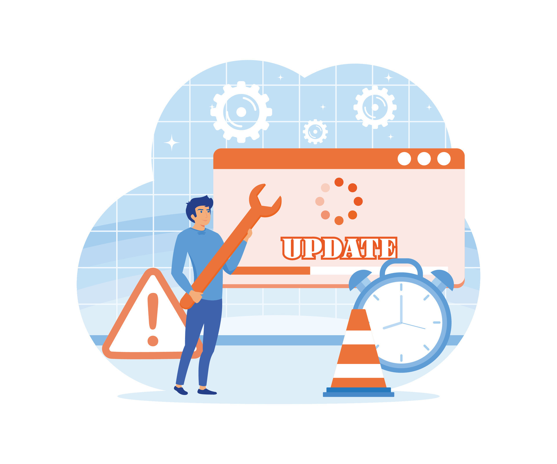 System Update. Tiny programmers upgrading operating system. IT ... System Update. Tiny programmers upgrading operating system. IT ...