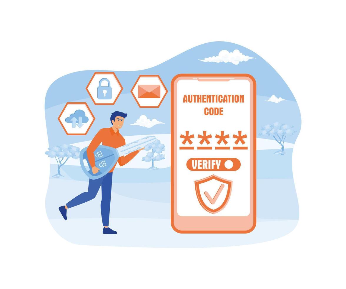 OTP authentication Secure Verification One-time password for secure transaction on digital ...