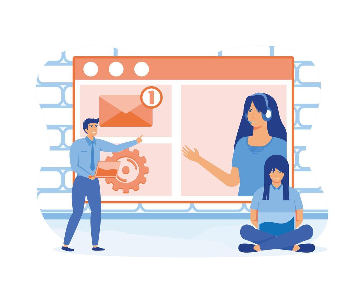 Devops Developer Concept Software Development And Operating Concept Flat Vector Modern