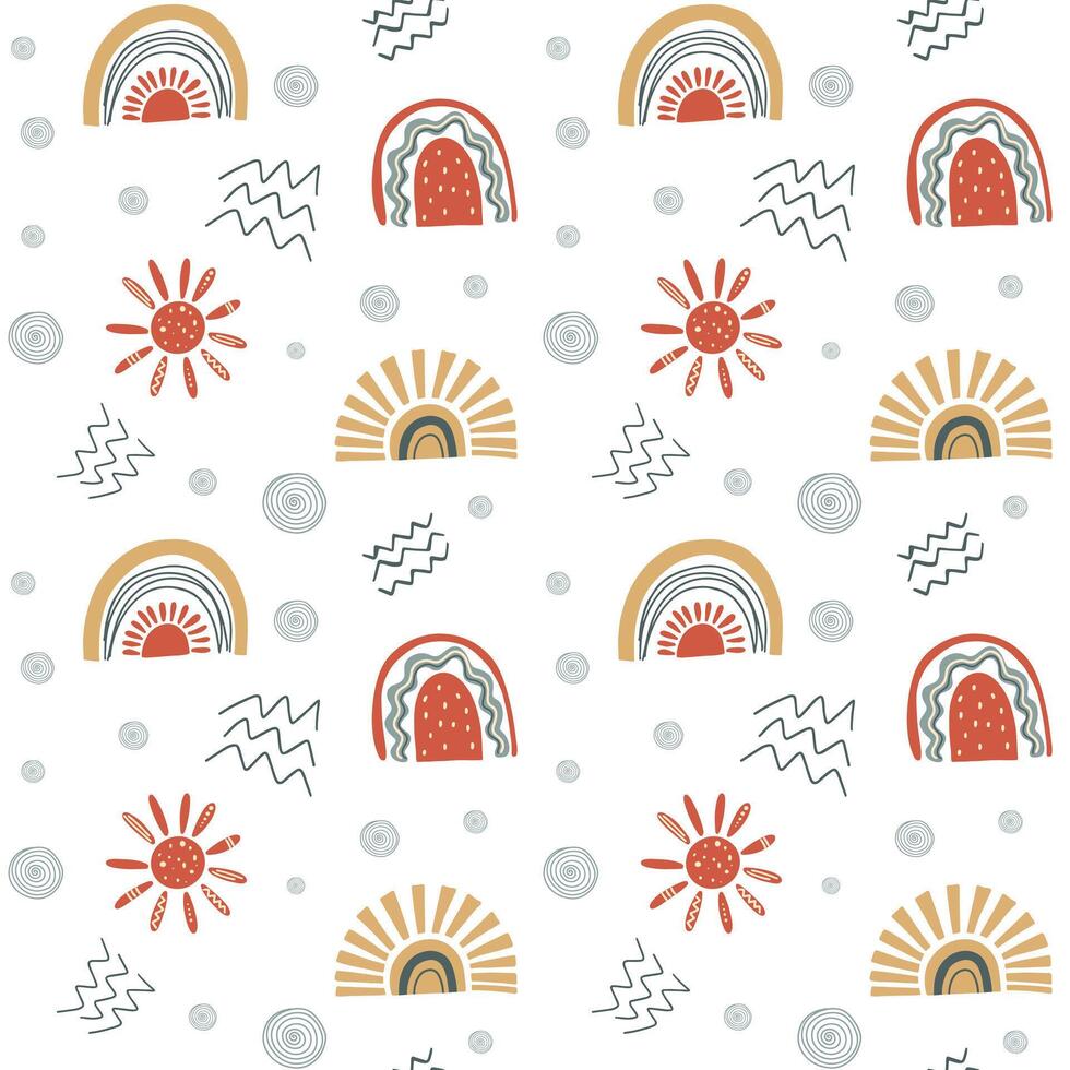 Cute simple pattern with nursery doodle elements. Seamless background ...