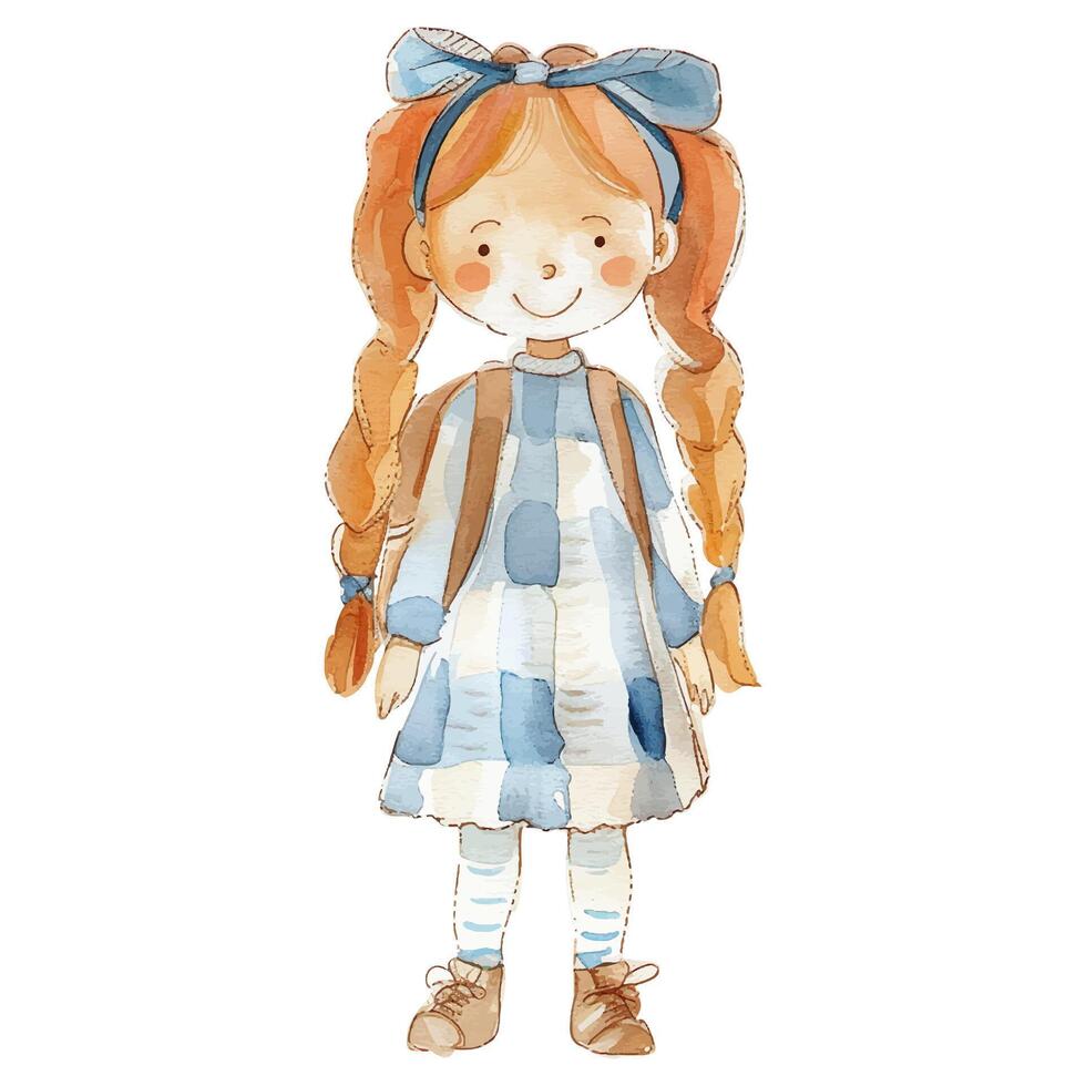 Cute Girl Watercolor Vector Art, Icons, and Graphics for Free Download