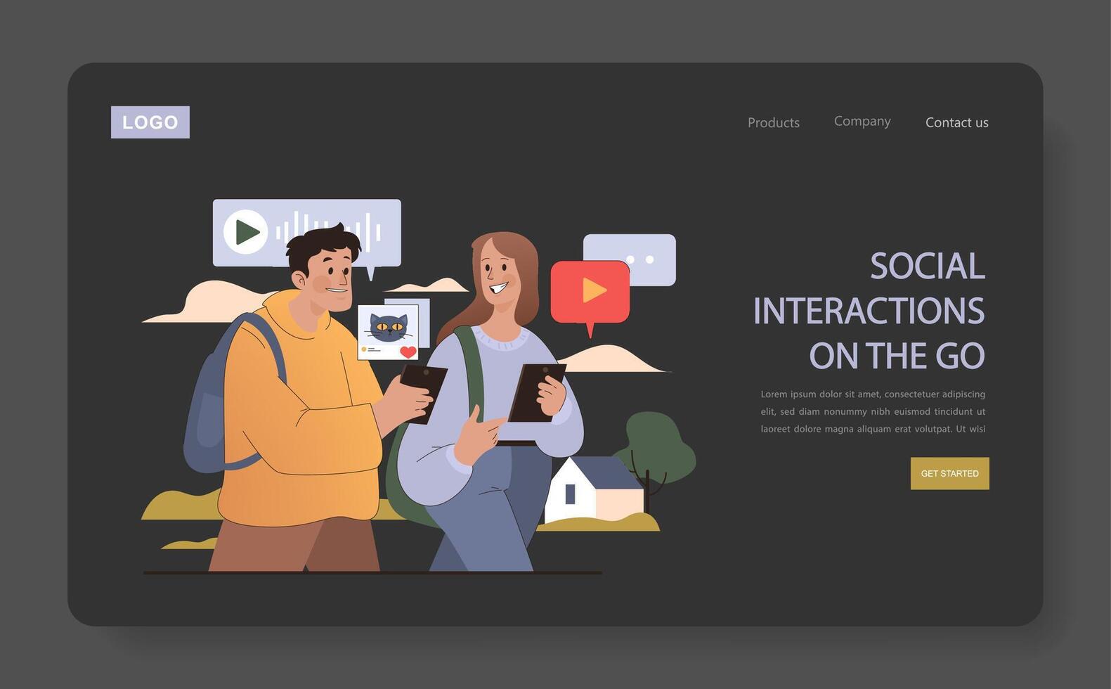 Social Interactions on the Go concept. 42114924 Vector Art at Vecteezy