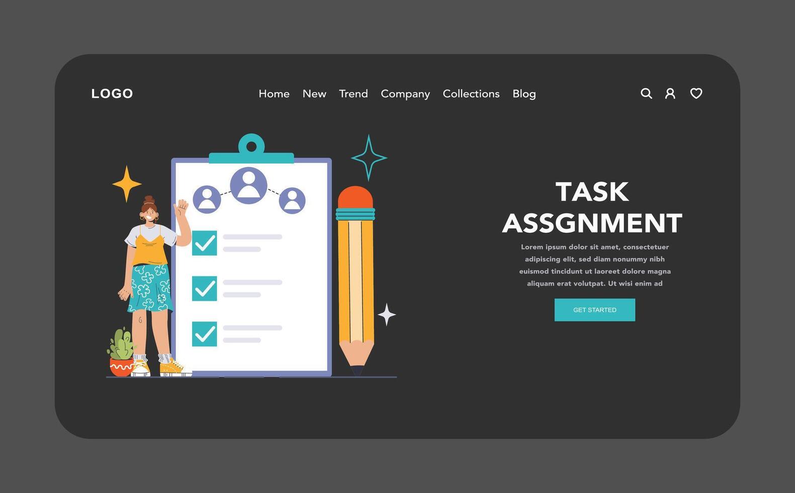 Task Assignment concept. Flat vector illustration 42115406 Vector Art at Vecteezy