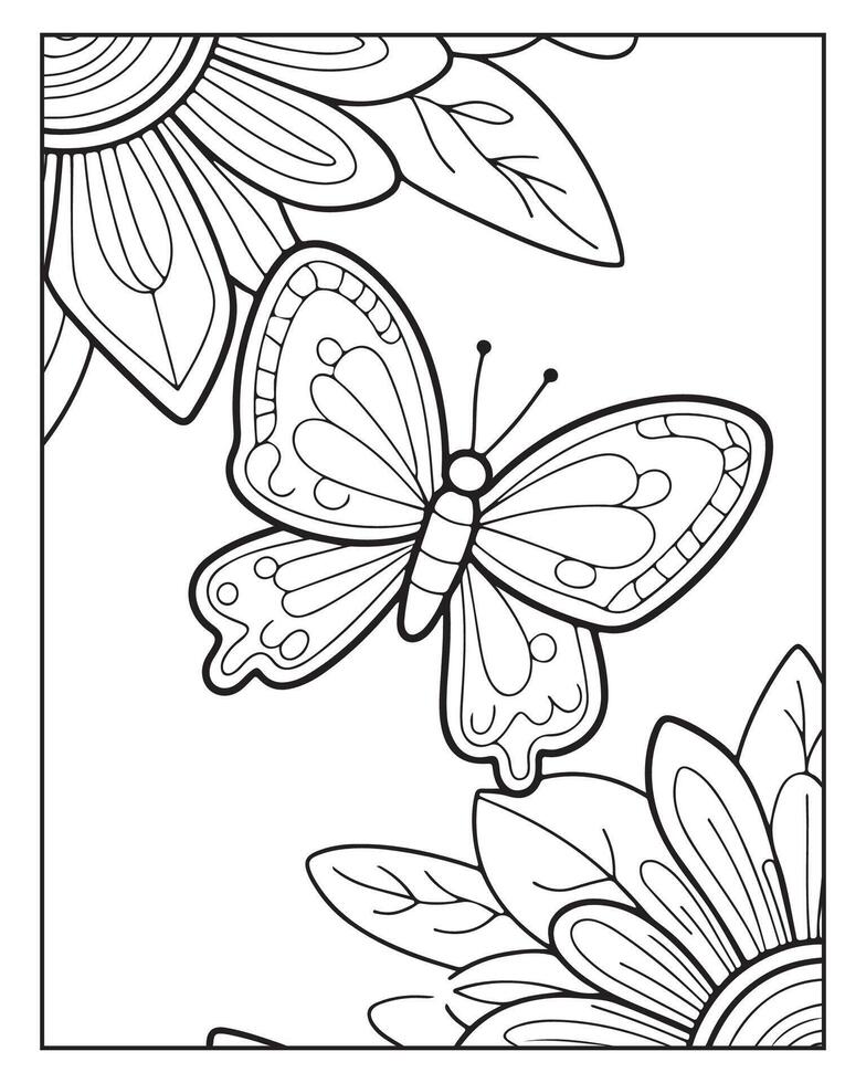 Beautiful butterfly Coloring Page 42117735 Vector Art at Vecteezy